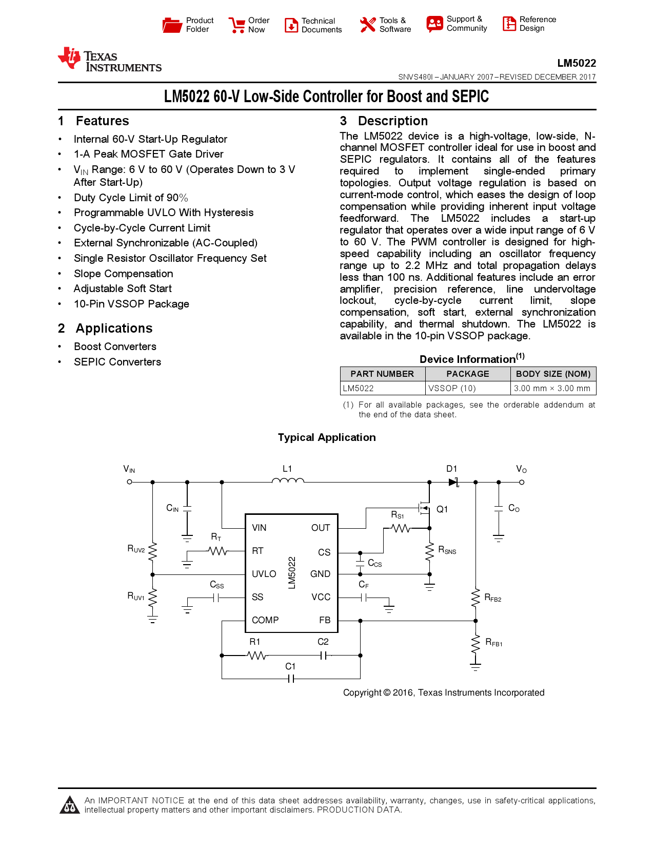 LM5022MMX/NOPB_（TI(德州仪器)）LM5022MMX/NOPB中文资料_价格_PDF手册-立创电子商城