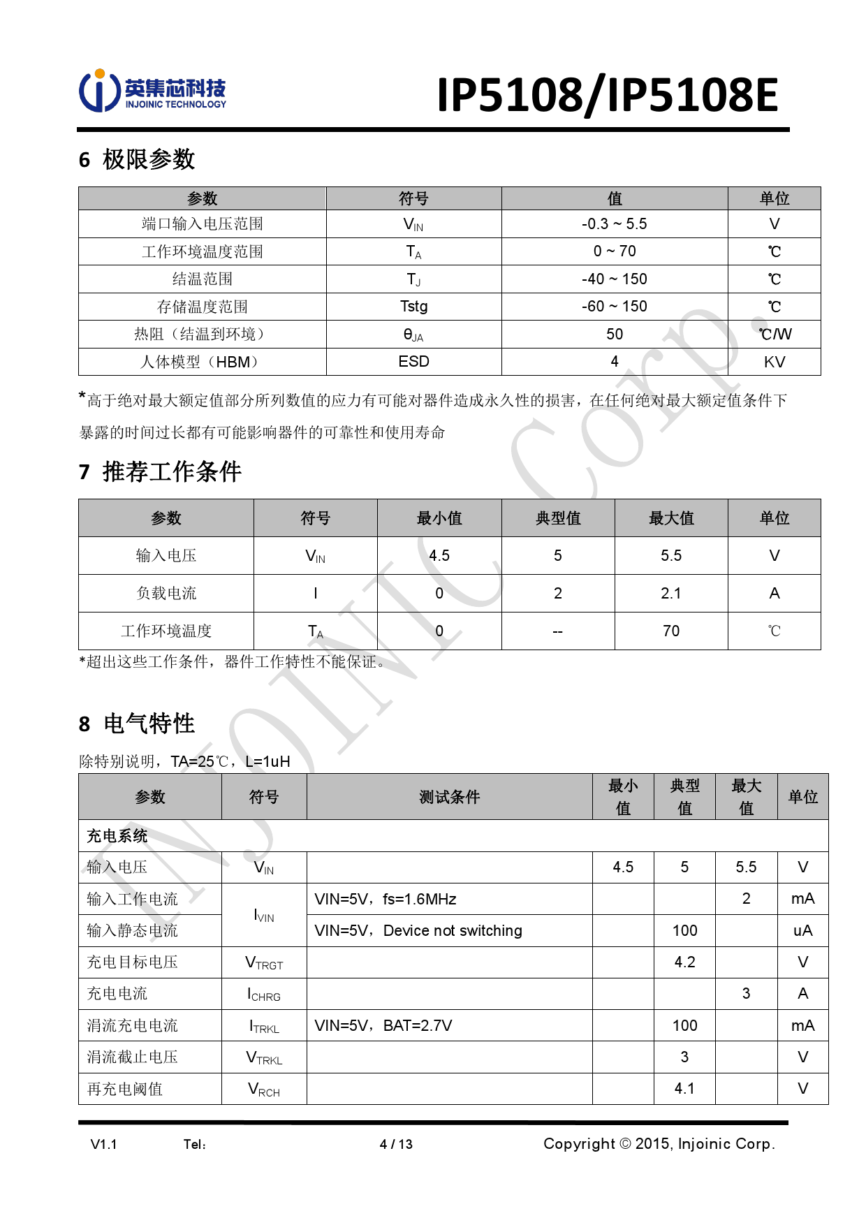 IP5108E_（INJOINIC(英集芯)）IP5108E中文资料_价格_PDF手册-立创电子商城