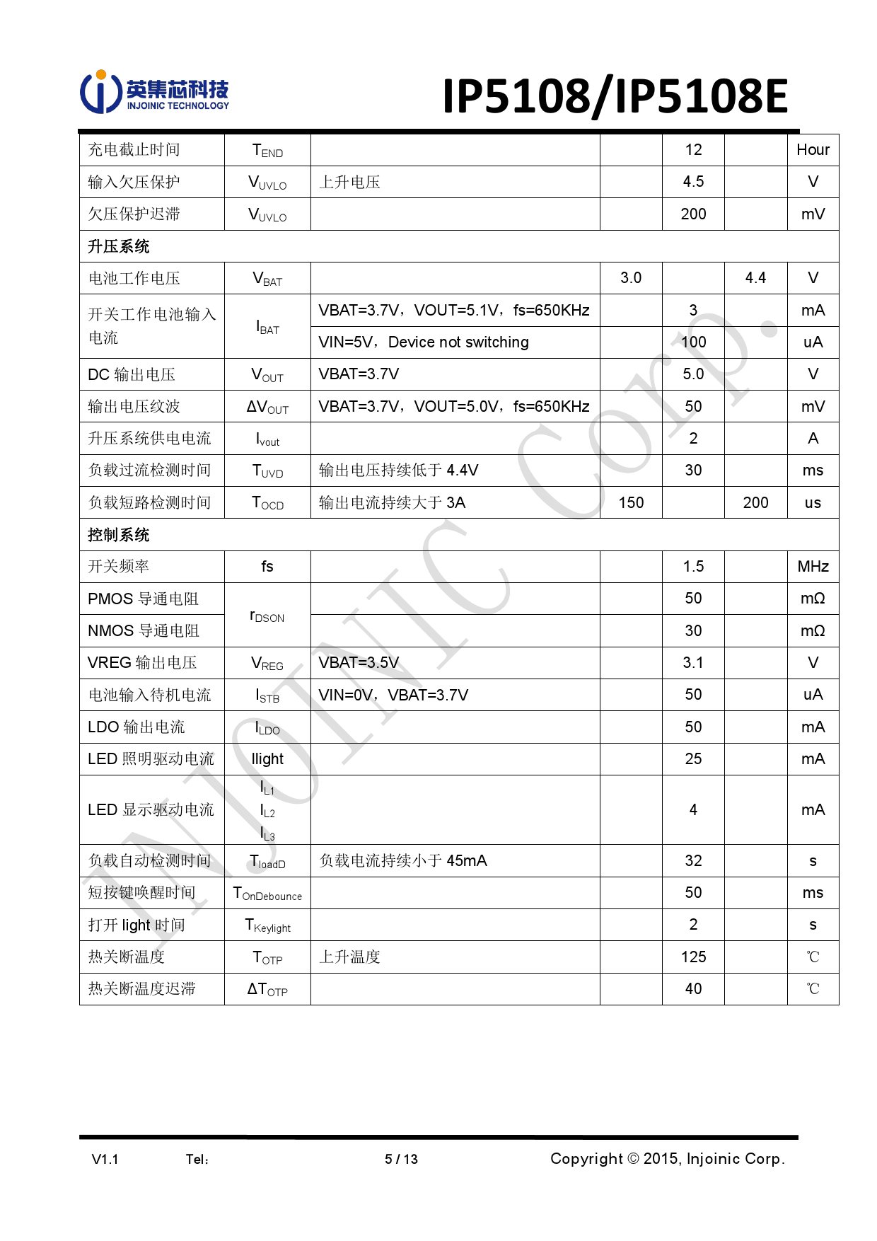 IP5108E_（INJOINIC(英集芯)）IP5108E中文资料_价格_PDF手册-立创电子商城