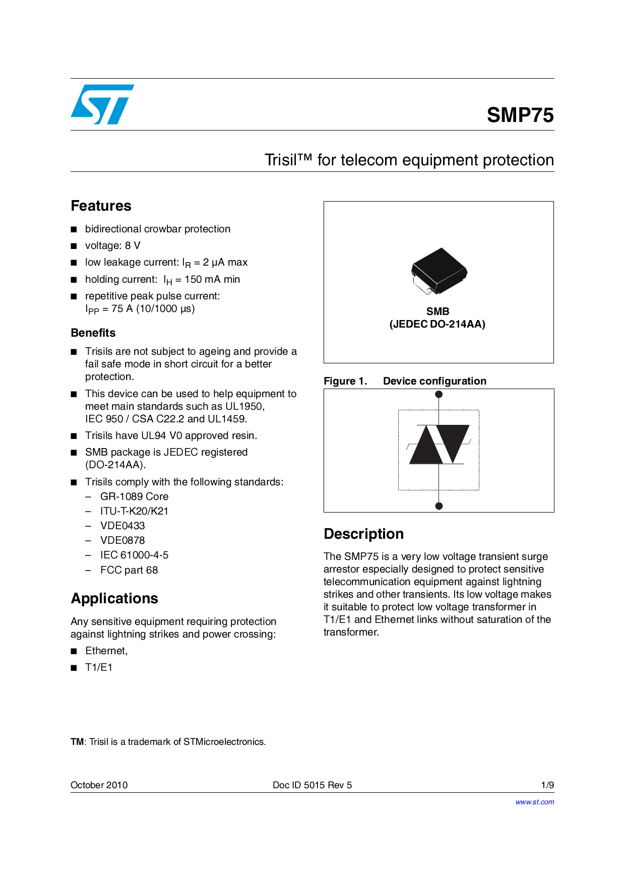 SMP75-8_（ST(意法半导体)）SMP75-8中文资料_价格_PDF手册-立创电子商城
