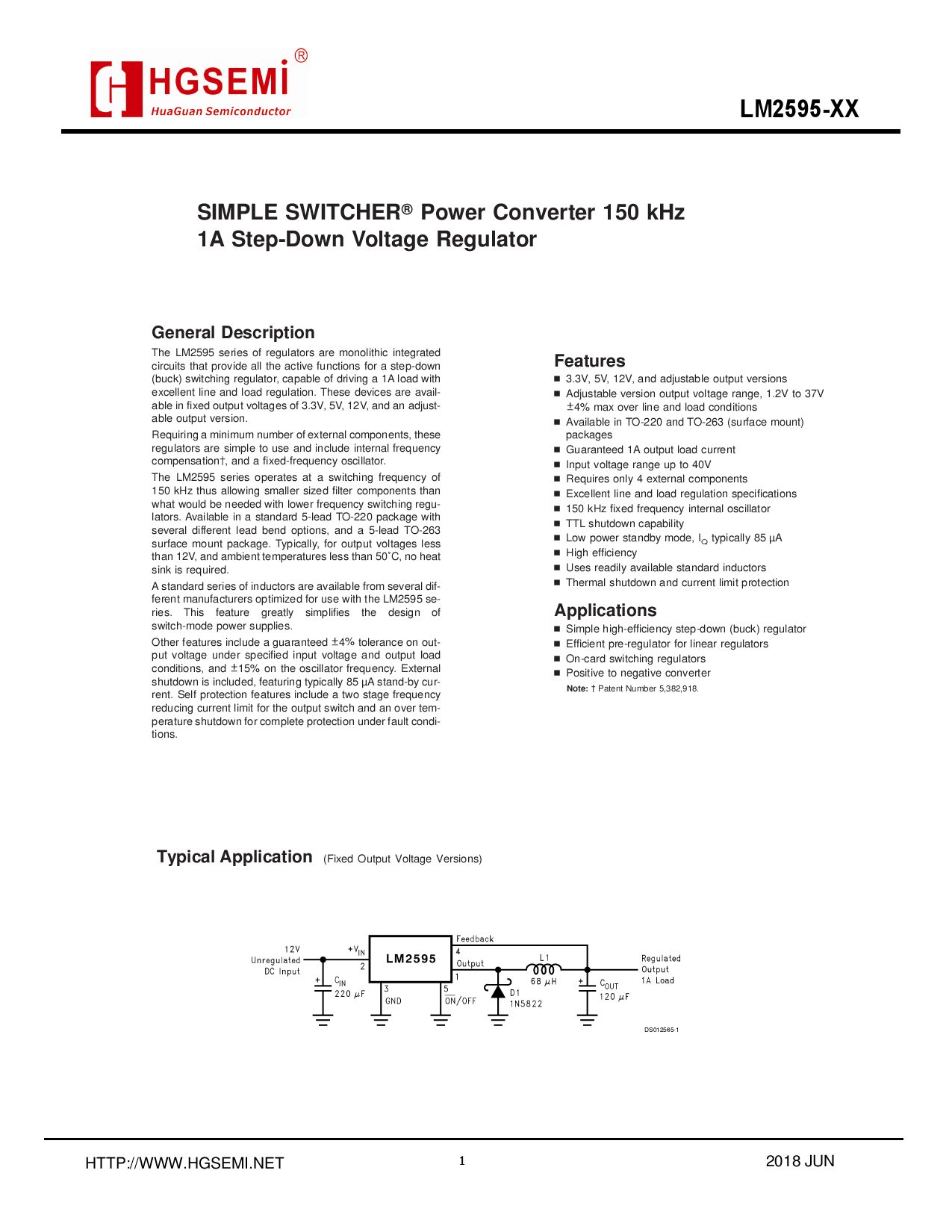 LM2595S-5.0/TR_（HGSEMI(华冠)）LM2595S-5.0/TR中文资料_价格_PDF手册-立创电子商城