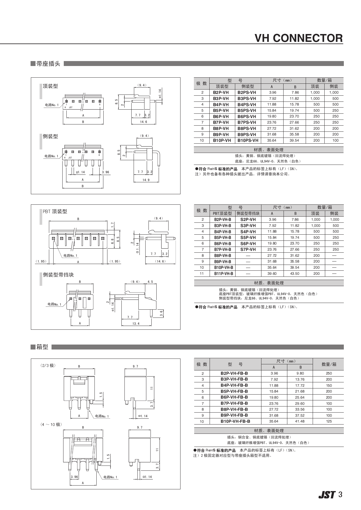 B2P3-VH-B(LF)(SN)_（JST）B2P3-VH-B(LF)(SN)中文资料_价格_PDF手册-立创电子商城