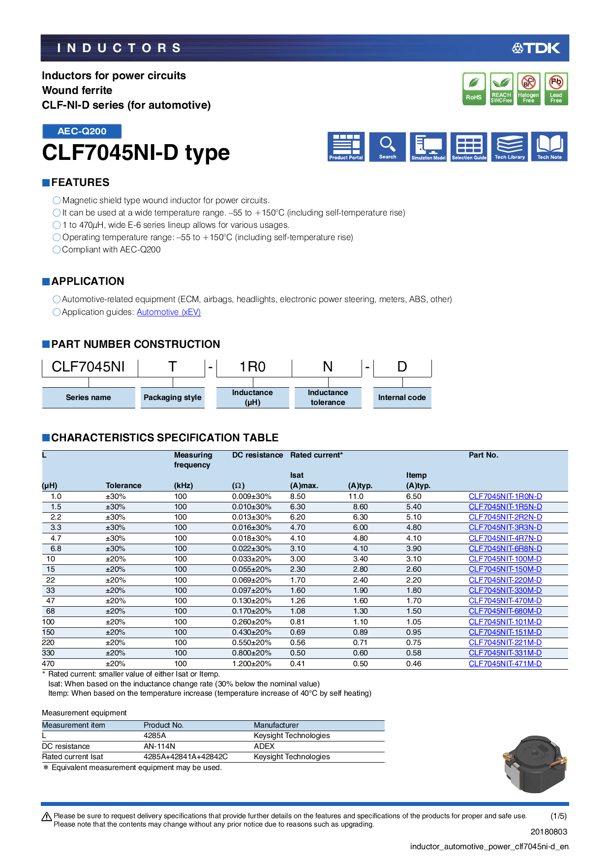 CLF7045NIT-220M_（TDK）CLF7045NIT-220M中文资料_价格_PDF手册-立创电子商城