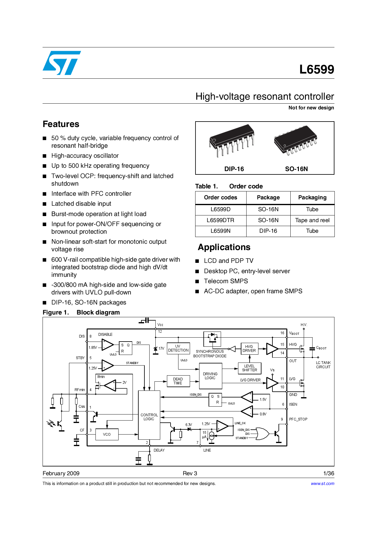 L6599D_（ST(意法半导体)）L6599D中文资料_价格_PDF手册-立创电子商城