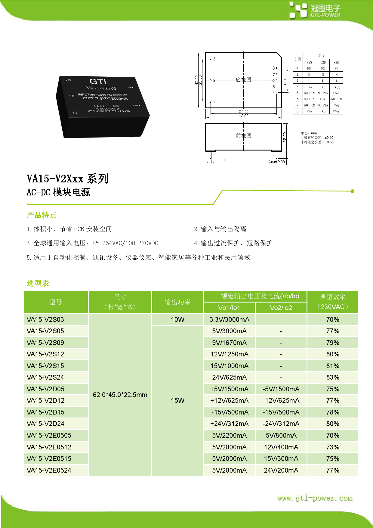 VA15-V2S12_（GTL-POWER(冠图电子)）VA15-V2S12中文资料_价格_PDF手册-立创电子商城