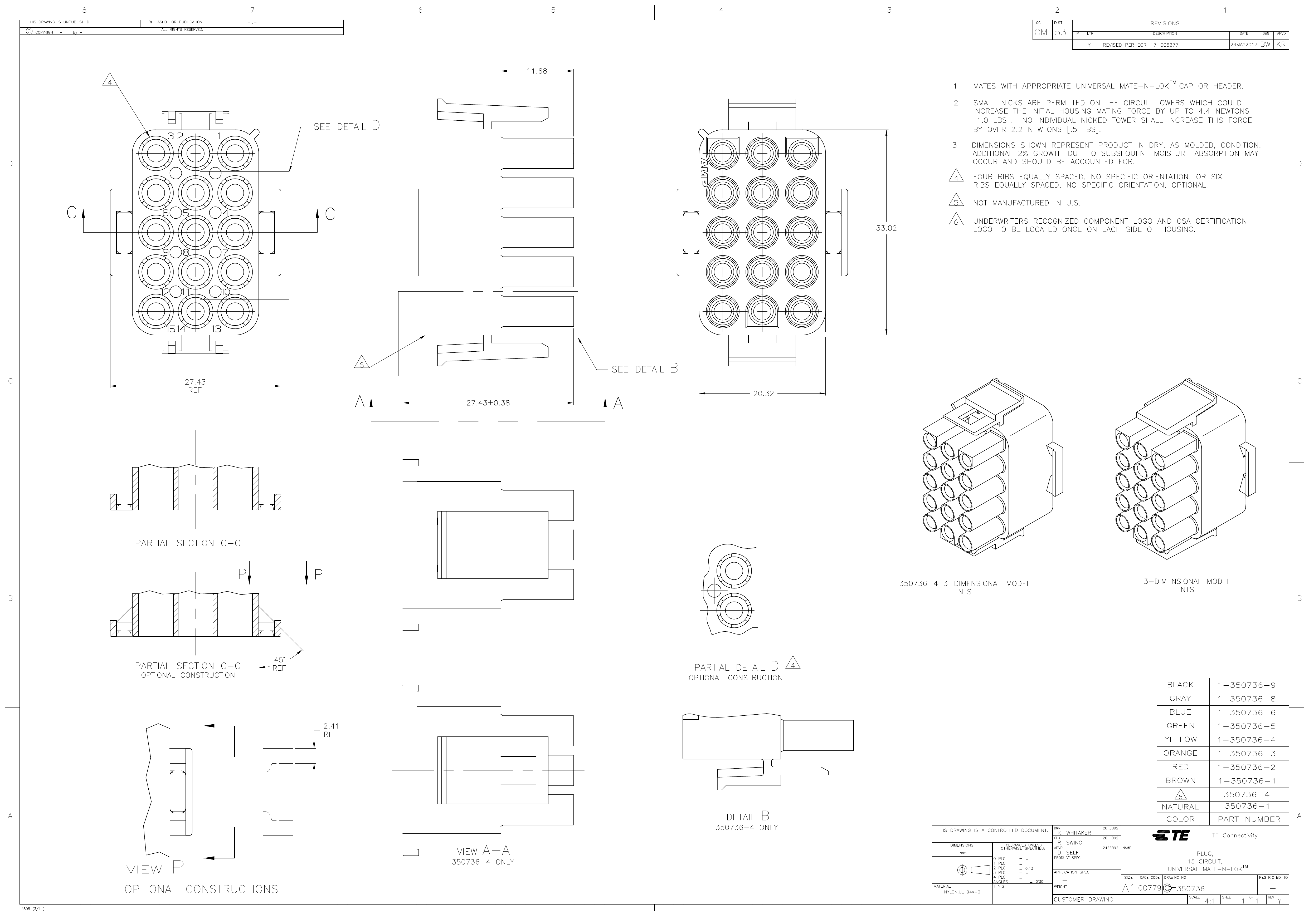 350736-1_（TE Connectivity(美国泰科)）350736-1中文资料_价格_PDF手册-立创电子商城