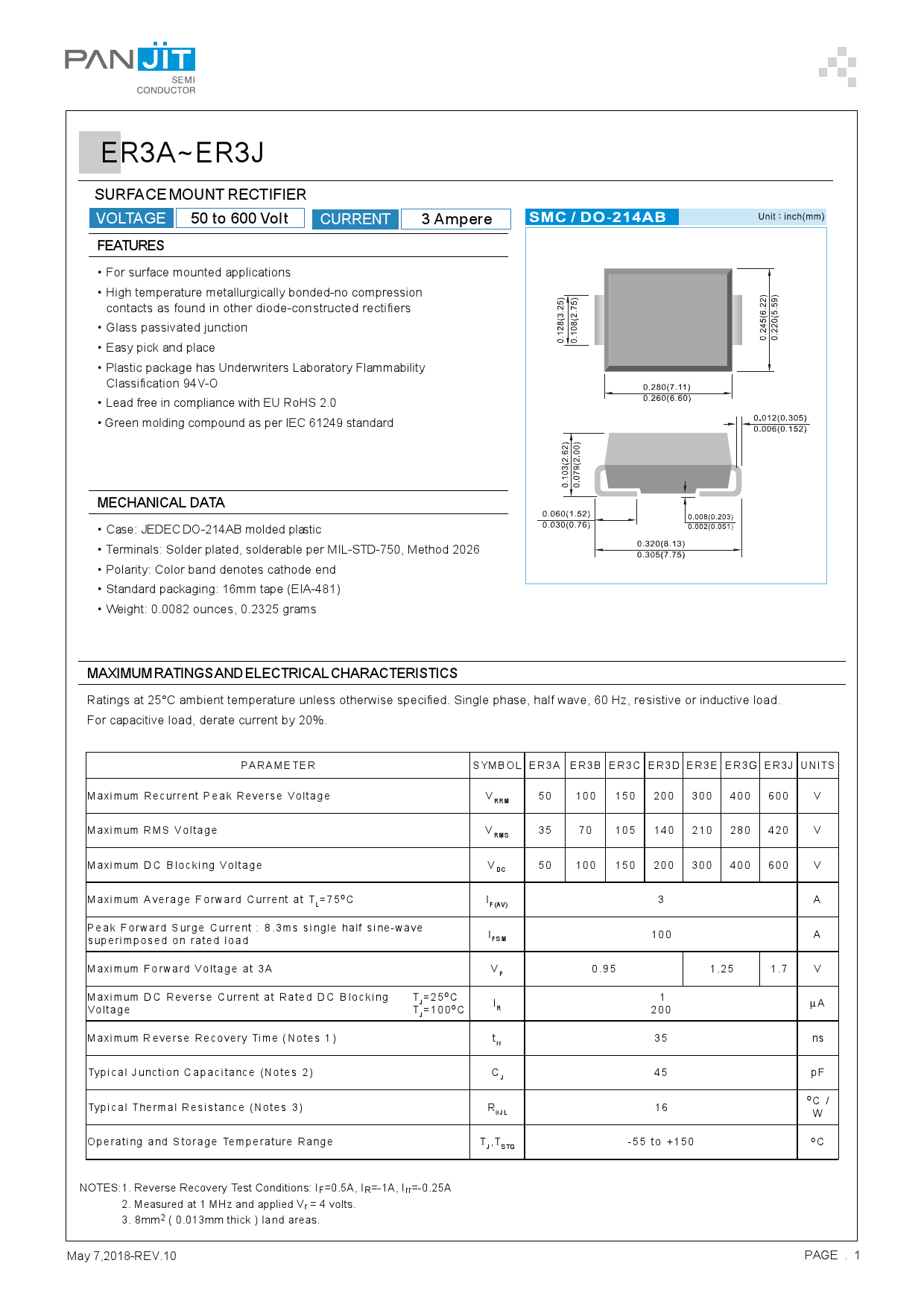 ER3D_R1_00001_（PANJIT(强茂)）ER3D_R1_00001中文资料_价格_PDF手册-立创电子商城