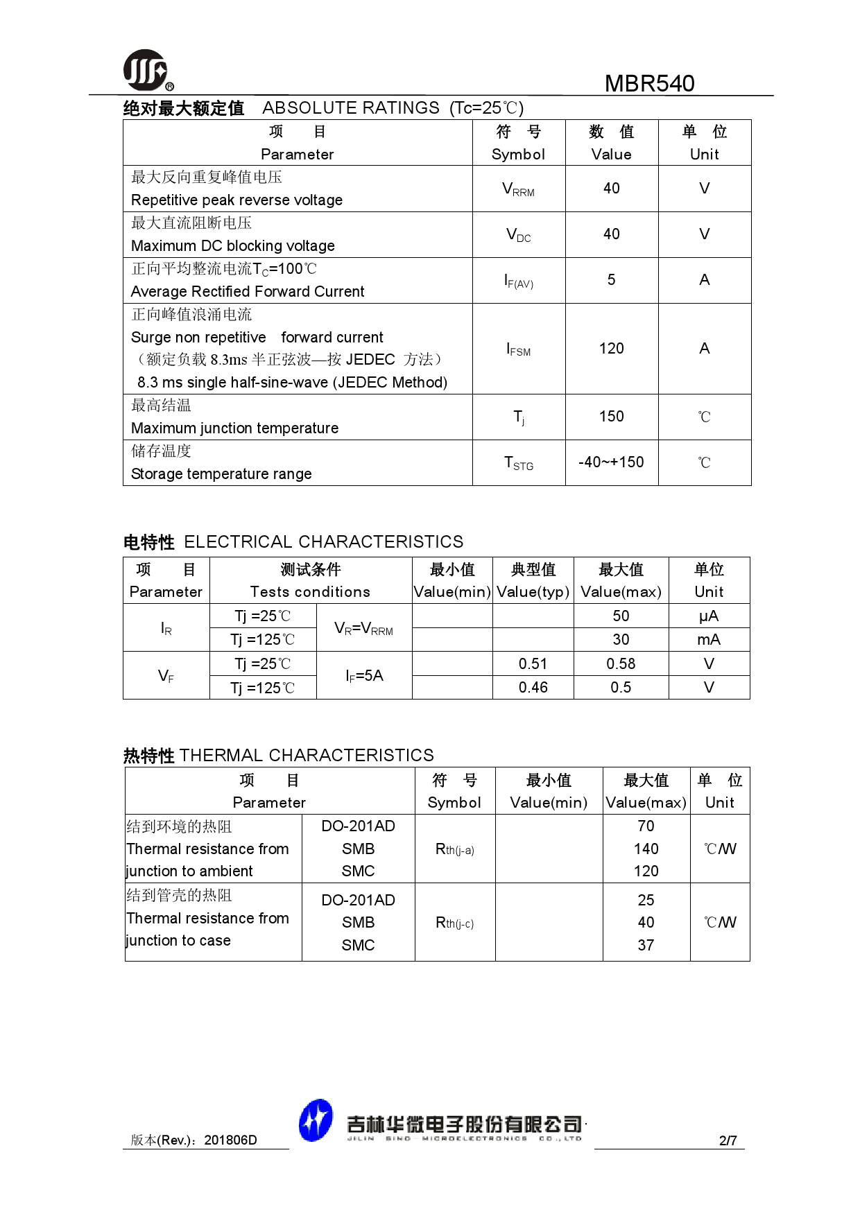 MBR540-DO-201AD_（吉林华微）MBR540-DO-201AD中文资料_价格_PDF手册-立创电子商城