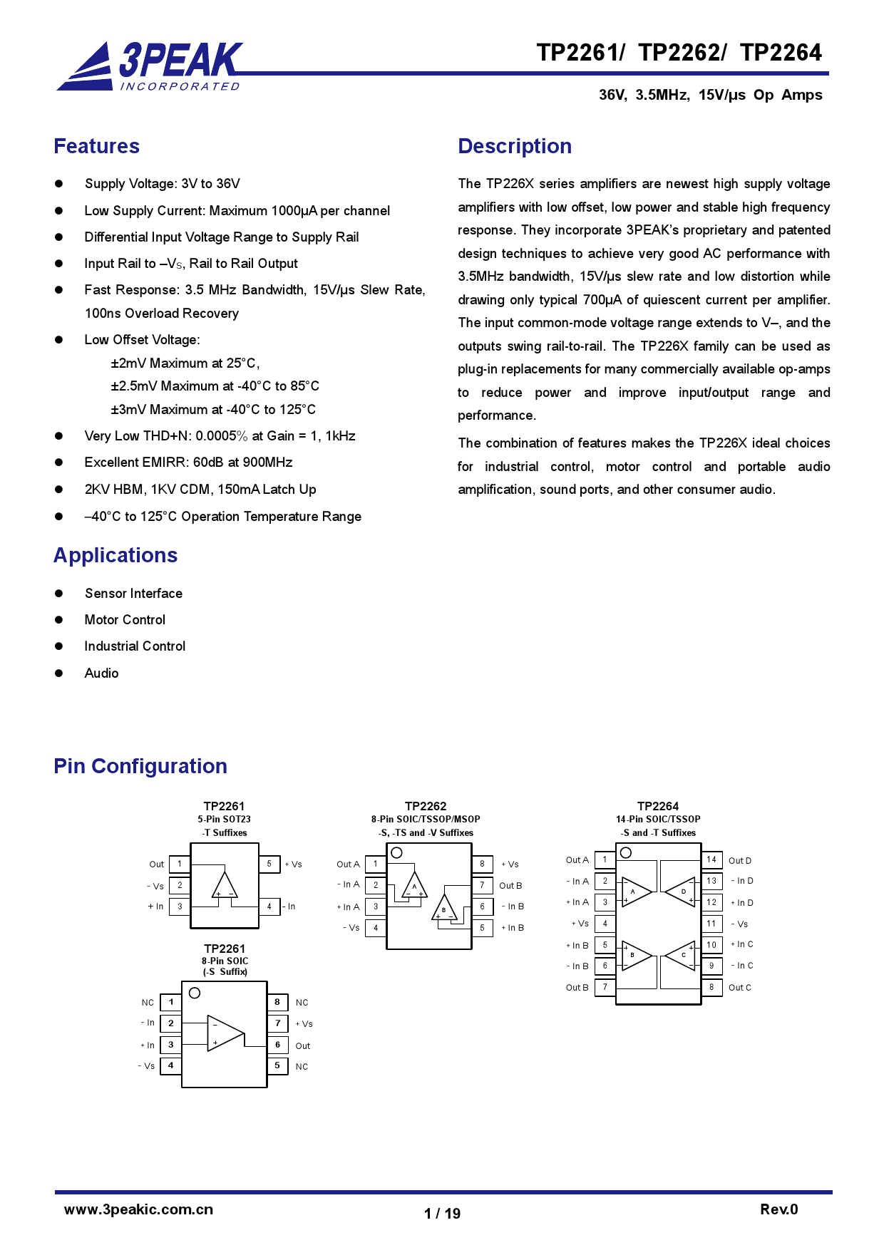TP2264-SR_（3PEAK）TP2264-SR中文资料_价格_PDF手册-立创电子商城