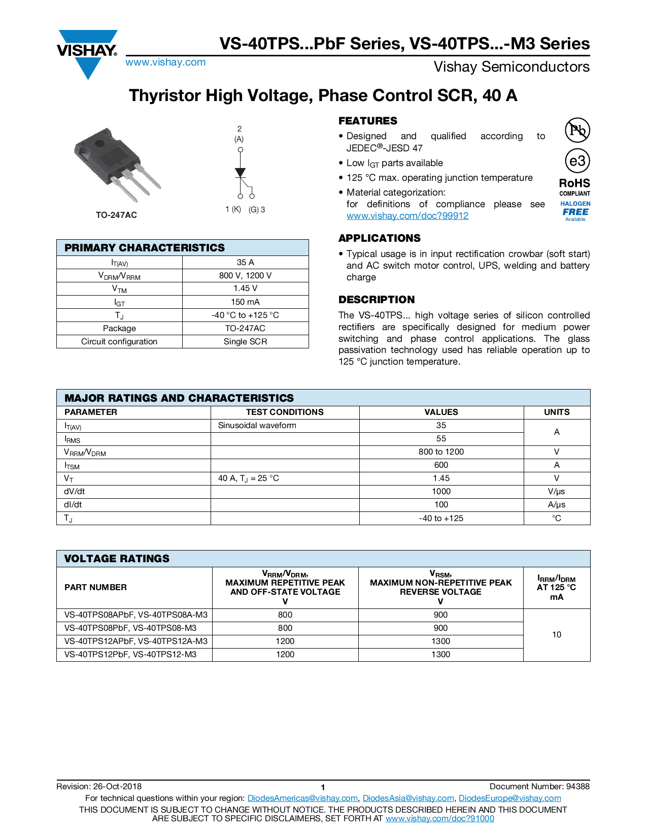 VS-40TPS12A-M3_（VISHAY(威世)）VS-40TPS12A-M3中文资料_价格_PDF手册-立创电子商城