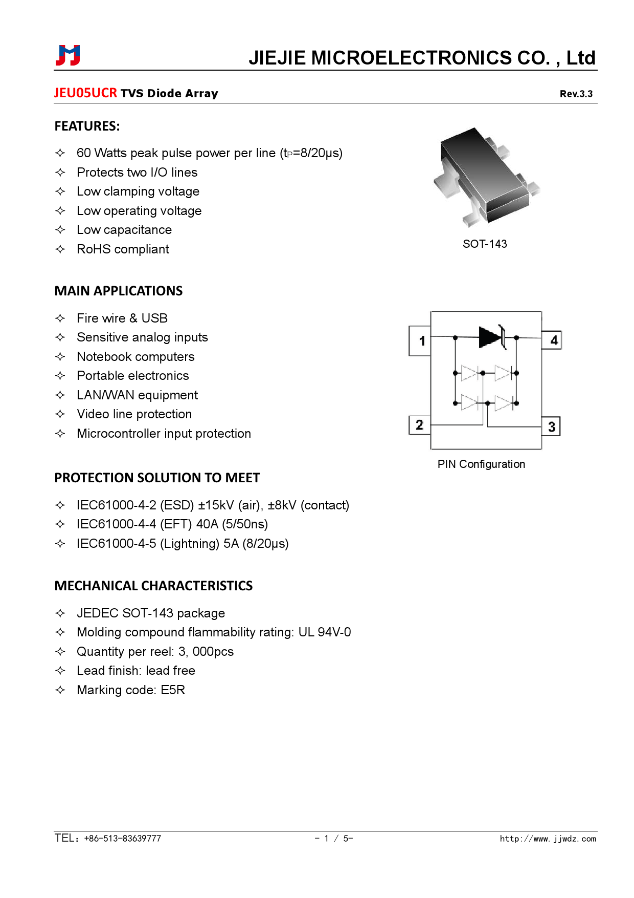 JEU05UCR_（JJW(捷捷微)）JEU05UCR中文资料_价格_PDF手册-立创电子商城
