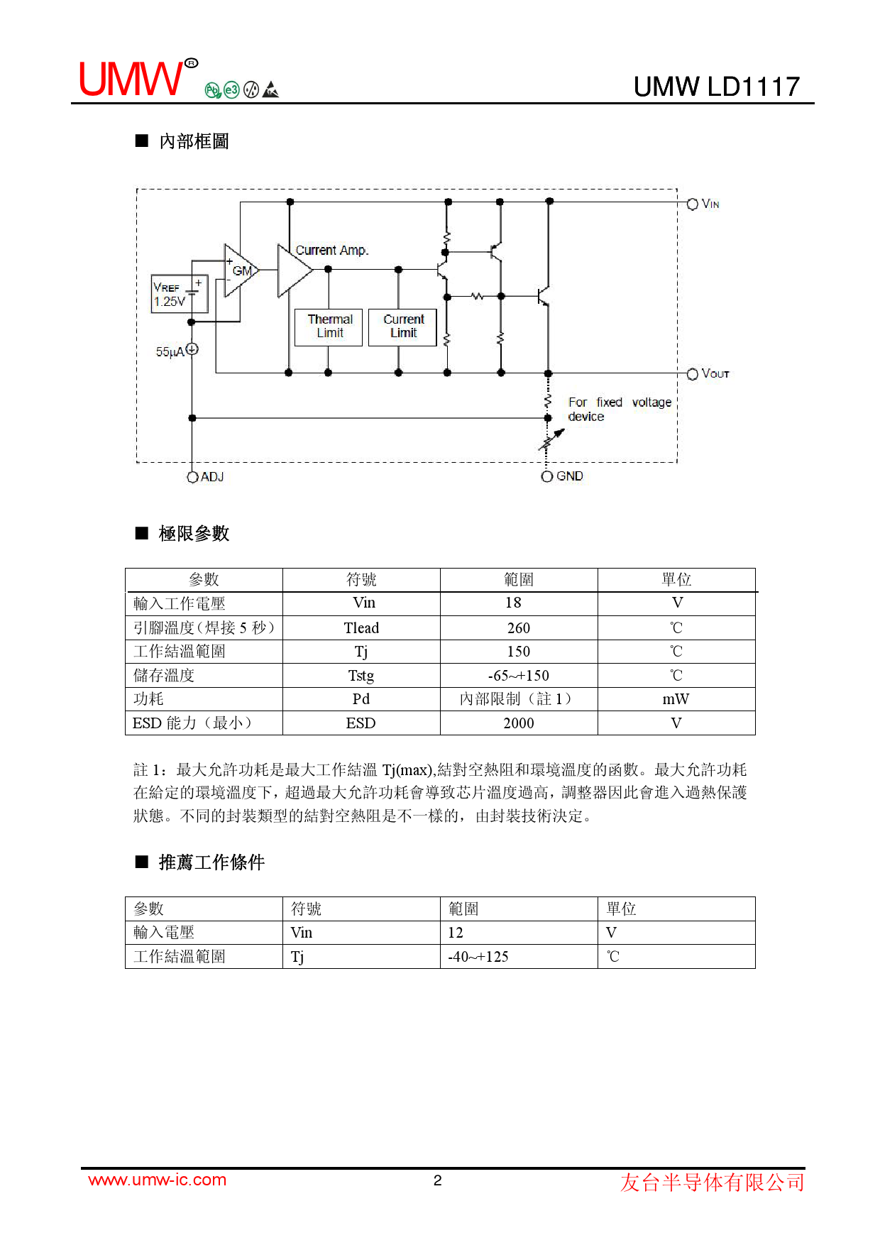 LD1117-5.0_（UMW(友台半导体)）LD1117-5.0中文资料_价格_PDF手册-立创电子商城