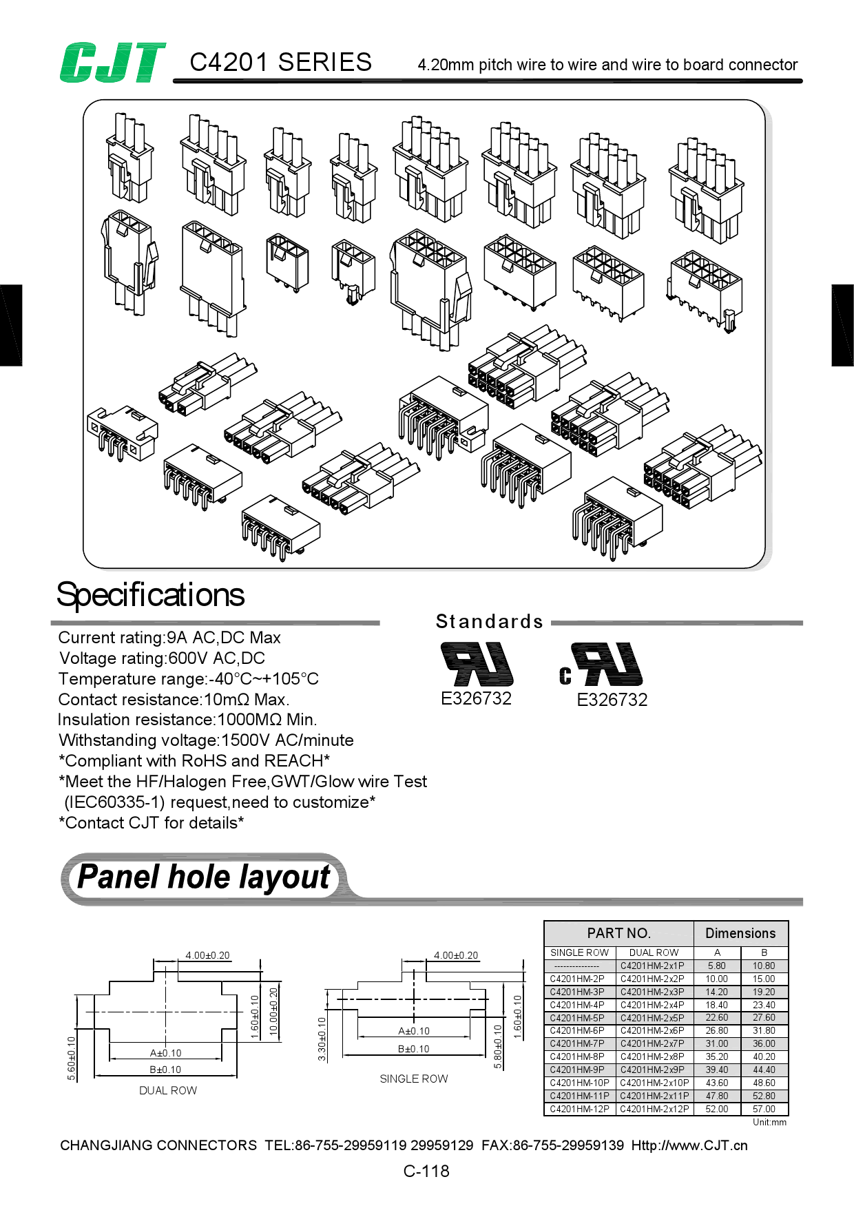 C4201WVA-F-2x3P_（CJT(长江连接器)）C4201WVA-F-2x3P中文资料_价格_PDF手册-立创电子商城