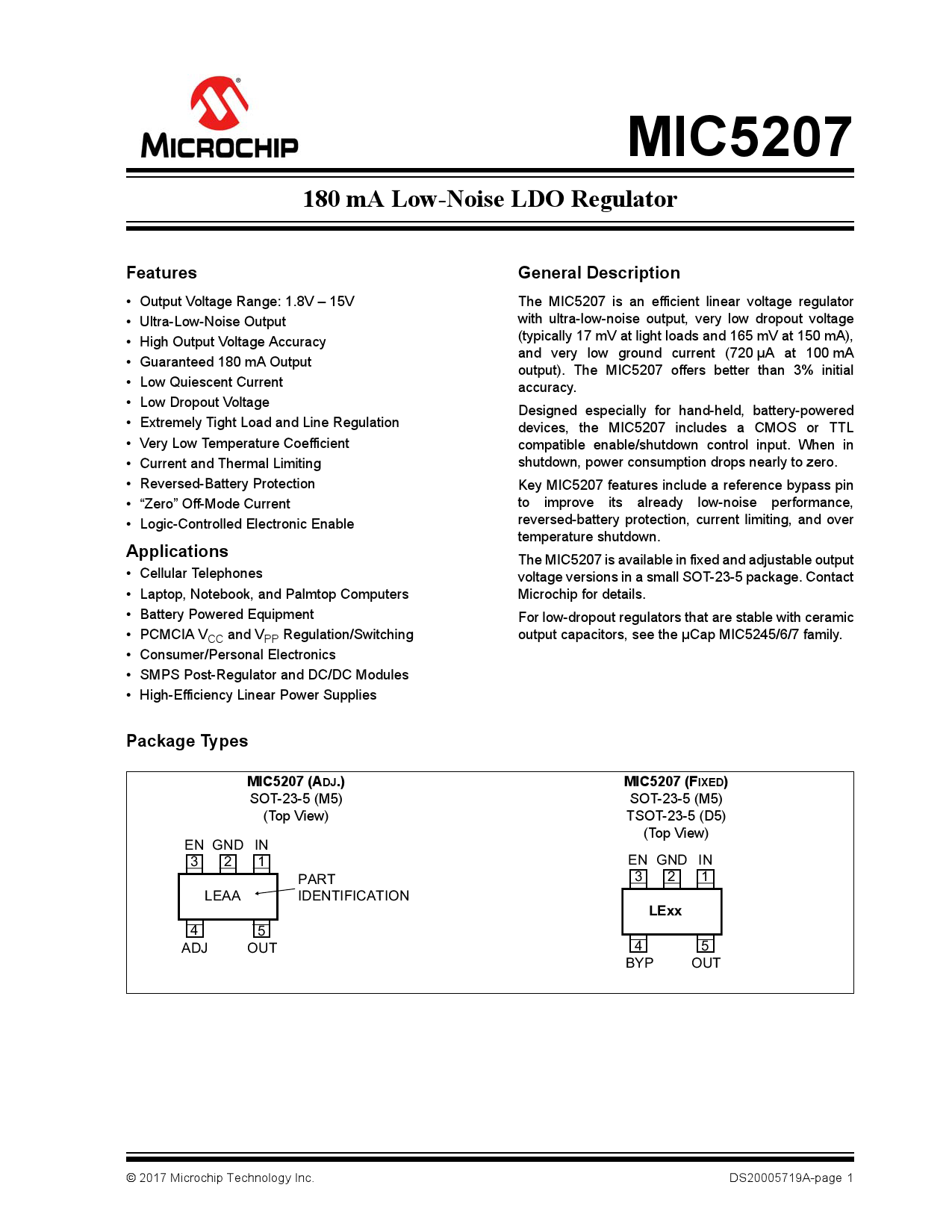 MIC5207YM5-TR_（MICROCHIP(美国微芯)）MIC5207YM5-TR中文资料_价格_PDF手册-立创电子商城