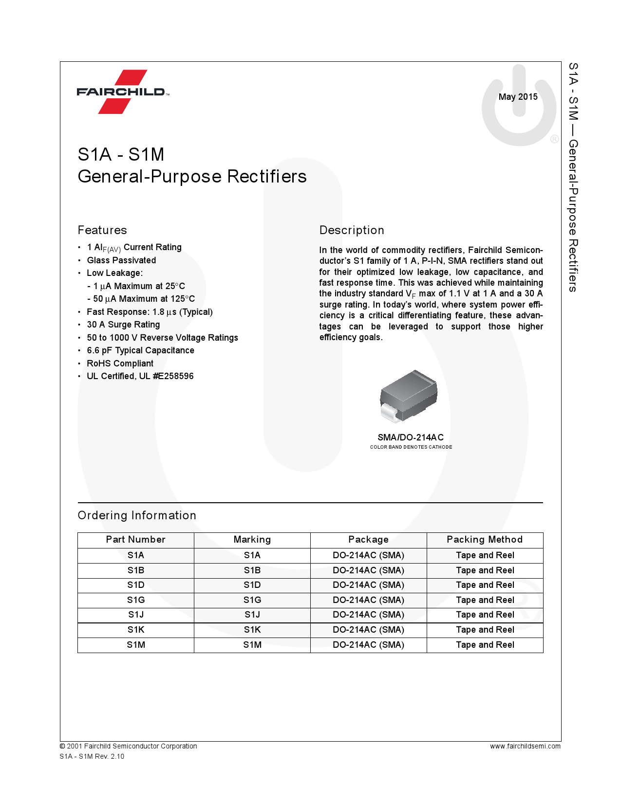S1M_（onsemi(安森美)）S1M中文资料_价格_PDF手册-立创电子商城