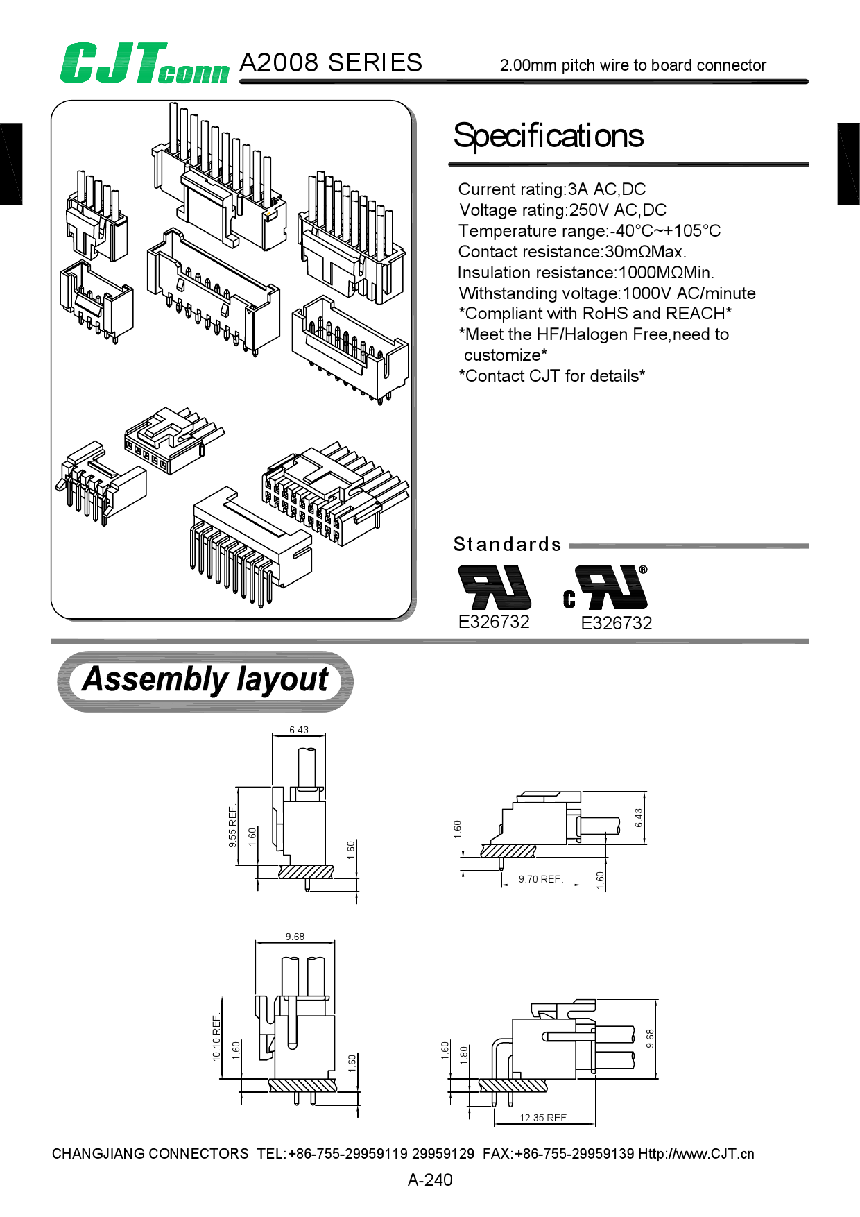A2008H-3P_（CJT(长江连接器)）A2008H-3P中文资料_价格_PDF手册-立创电子商城