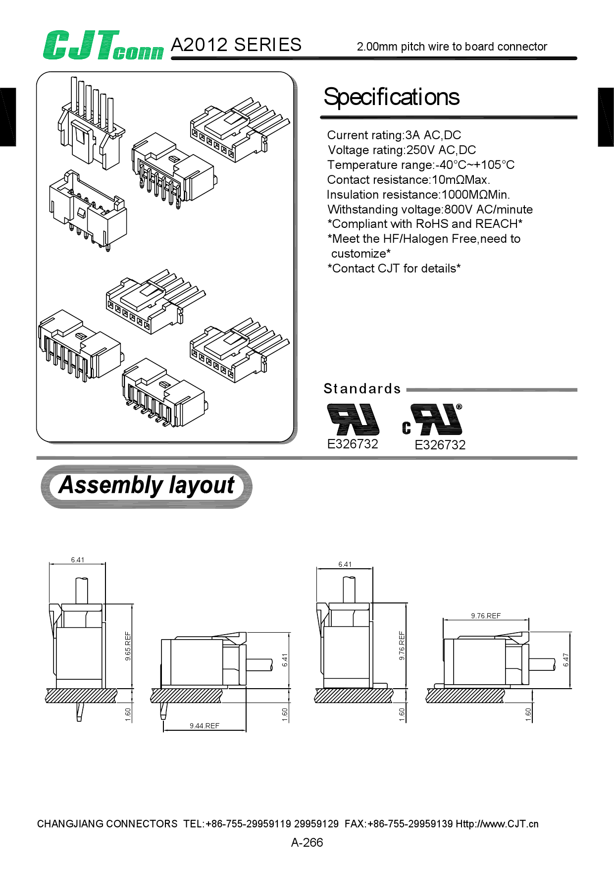 A2012H-4P_（CJT(长江连接器)）A2012H-4P中文资料_价格_PDF手册-立创电子商城