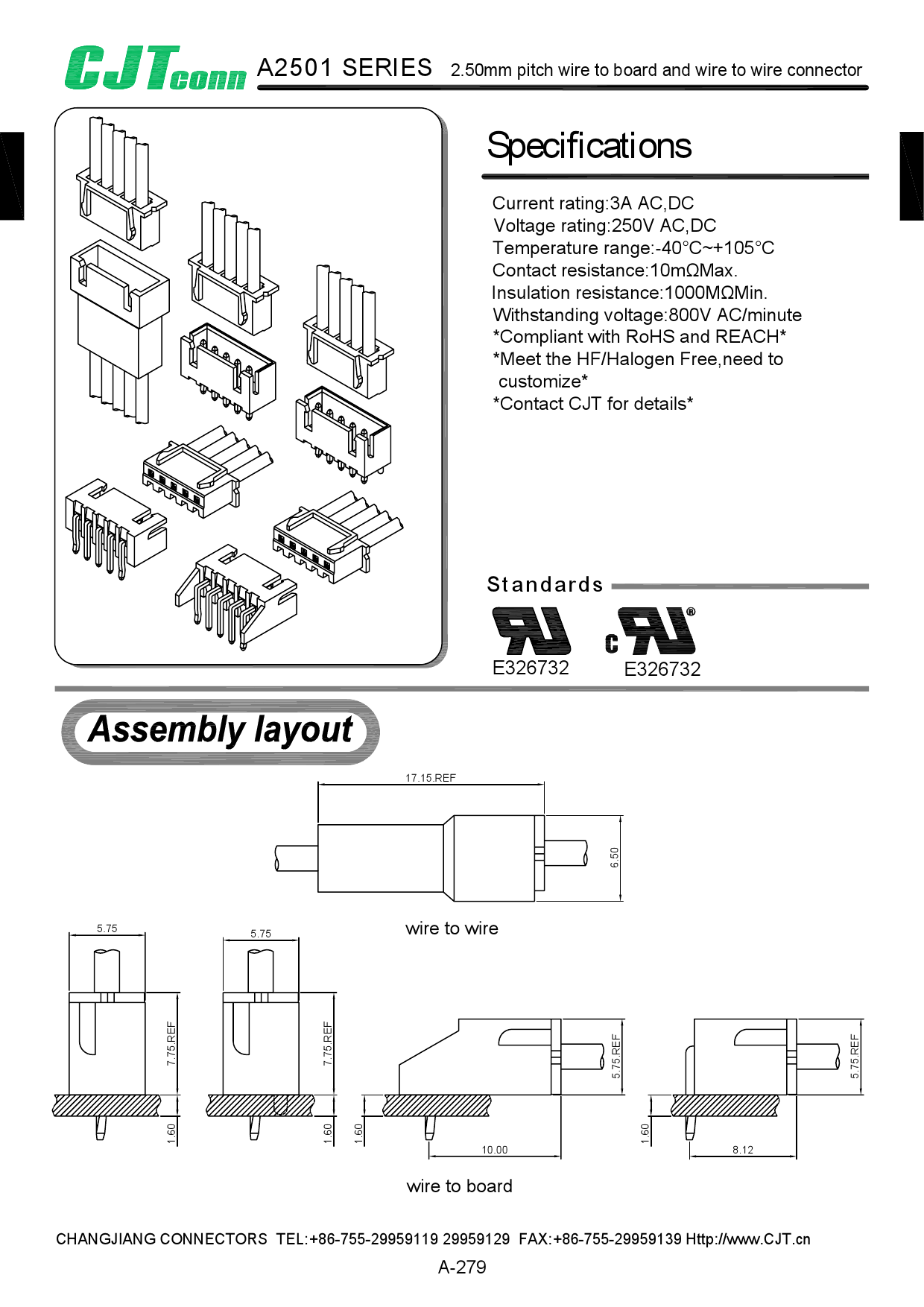 A2501H-6P_（CJT(长江连接器)）A2501H-6P中文资料_价格_PDF手册-立创电子商城