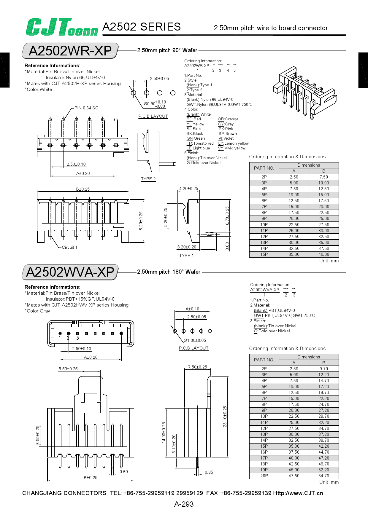 A2502H-4P_（CJT(长江连接器)）A2502H-4P中文资料_价格_PDF手册-立创电子商城