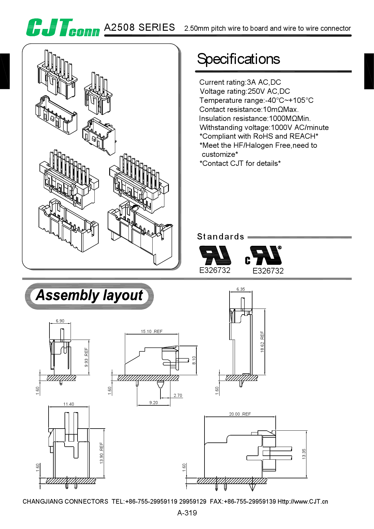 A2508-TP_（CJT(长江连接器)）A2508-TP中文资料_价格_PDF手册-立创电子商城