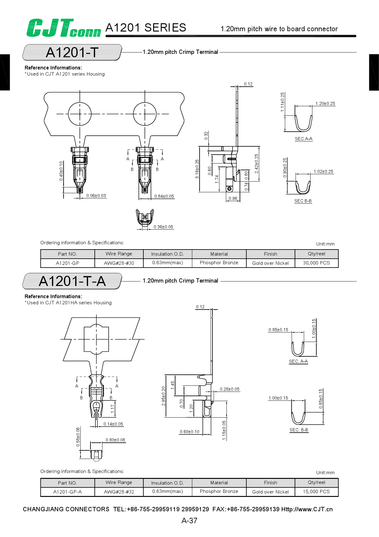 A1201HA-2P_（CJT(长江连接器)）A1201HA-2P中文资料_价格_PDF手册-立创电子商城