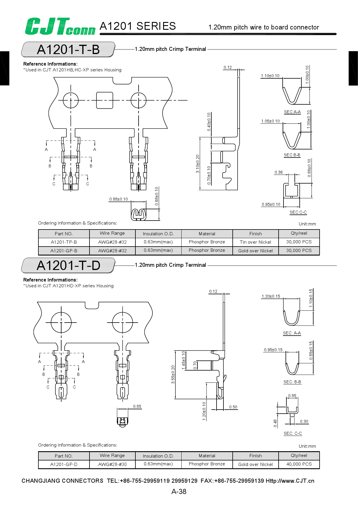 A1201HA-2P_（CJT(长江连接器)）A1201HA-2P中文资料_价格_PDF手册-立创电子商城