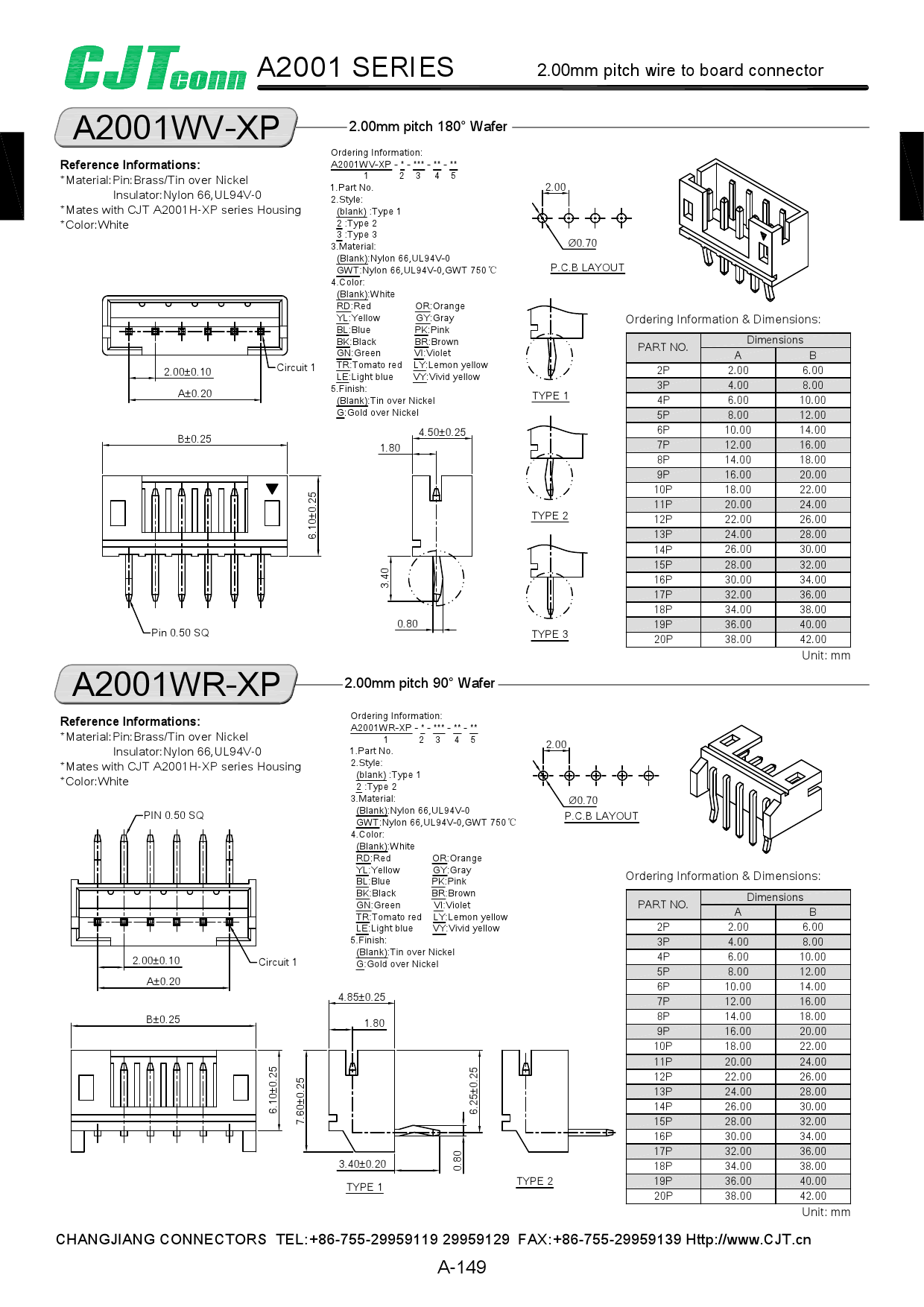 A2001H-5P_（CJT(长江连接器)）A2001H-5P中文资料_价格_PDF手册-立创电子商城