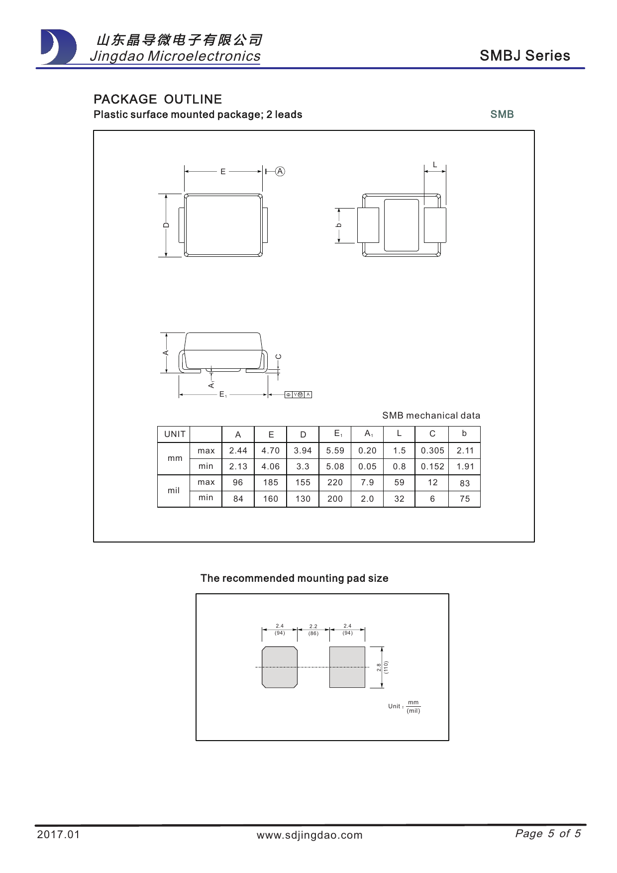 SMBJ100A_（晶导微电子）SMBJ100A中文资料_价格_PDF手册-立创电子商城