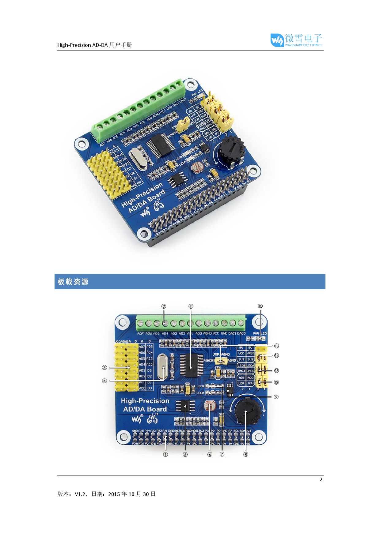 High-Precision AD/DA Board_（Waveshare(微雪电子)）High-Precision AD/DA Board ...