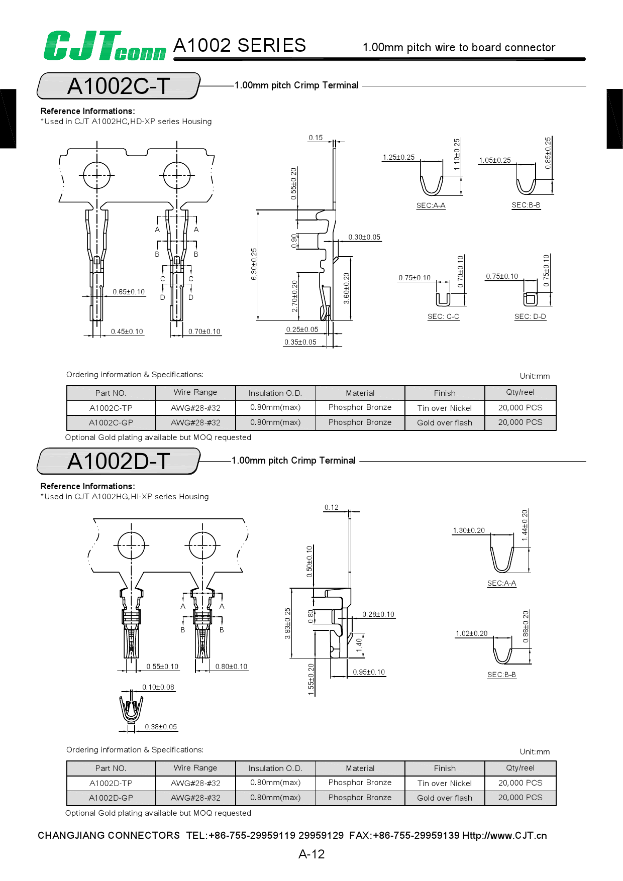 A1002H-2P_（CJT(长江连接器)）A1002H-2P中文资料_价格_PDF手册-立创电子商城