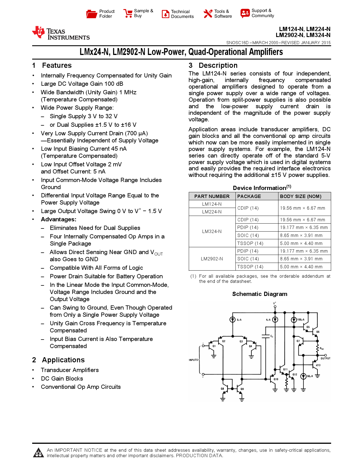 LM324N/NOPB_（TI(德州仪器)）LM324N/NOPB中文资料_价格_PDF手册-立创电子商城