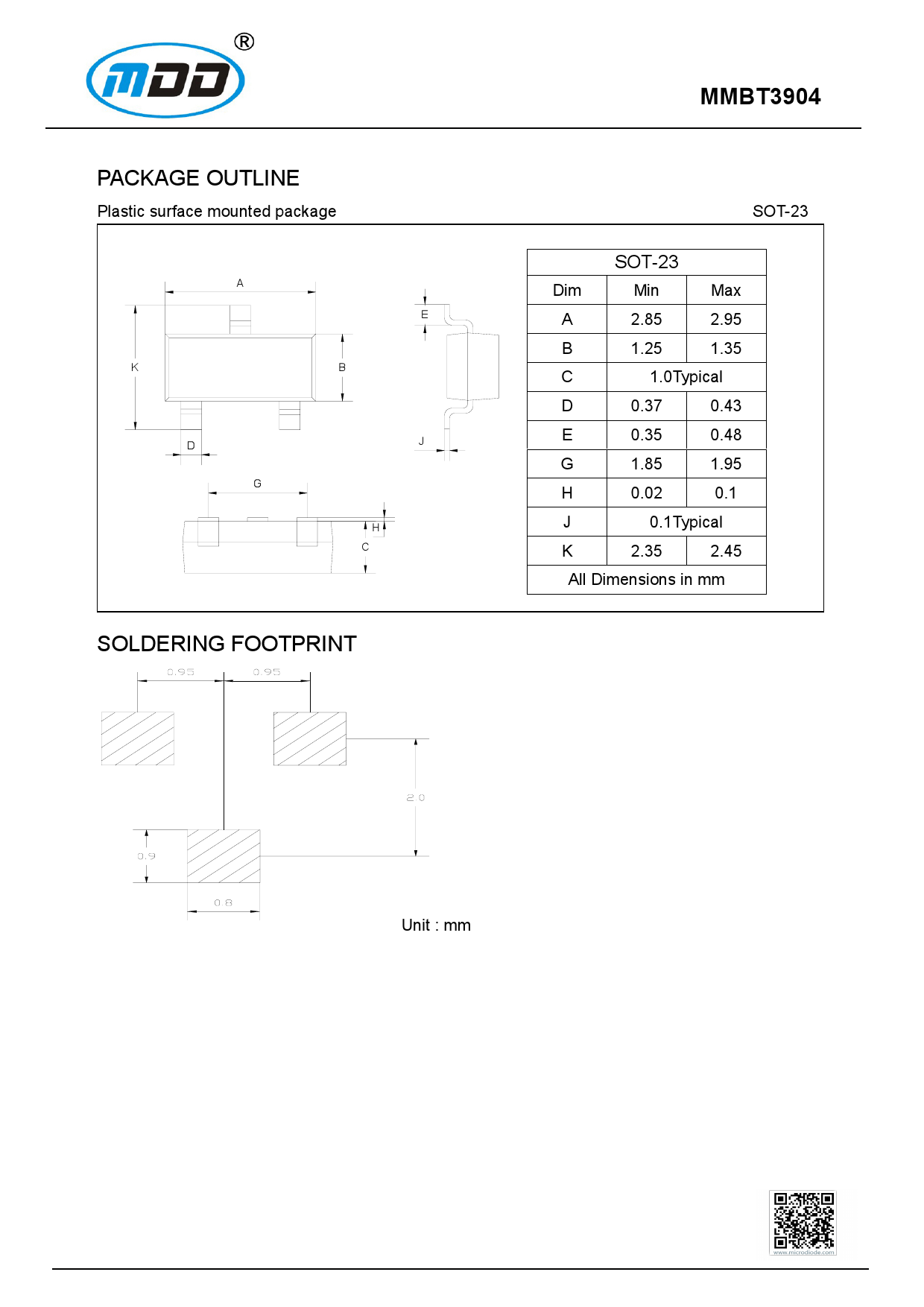 MMBT3904-1AM_（MDD）MMBT3904-1AM中文资料_价格_PDF手册-立创电子商城