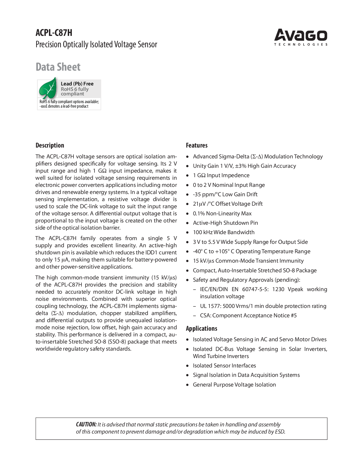 ACPL-C87H-500E_（Broadcom/AVAGO(安华高)）ACPL-C87H-500E中文资料_价格_PDF手册-立创电子商城