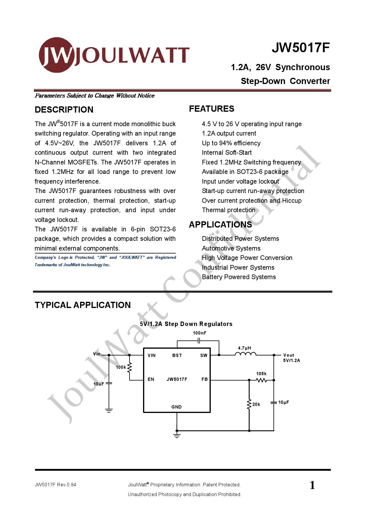 JW5017F_（Joulwatt(杰华特)）JW5017F中文资料_价格_PDF手册-立创电子商城