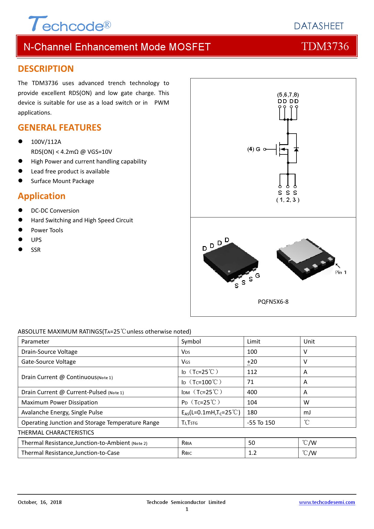TDM3736_（Techcode(泰德)）TDM3736中文资料_价格_PDF手册-立创电子商城