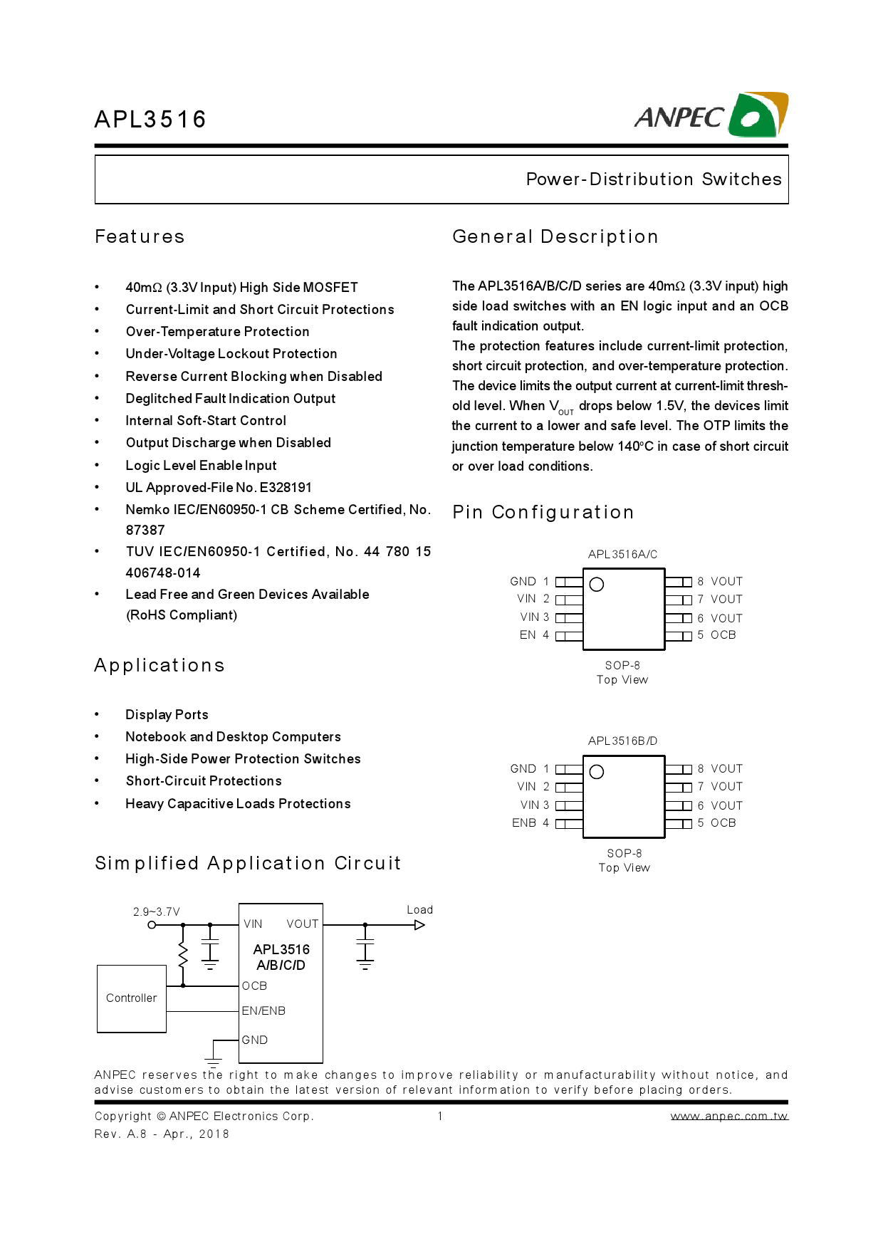 APL3516AKI-TRG_（ANPEC(茂达电子)）APL3516AKI-TRG中文资料_价格_PDF手册-立创电子商城