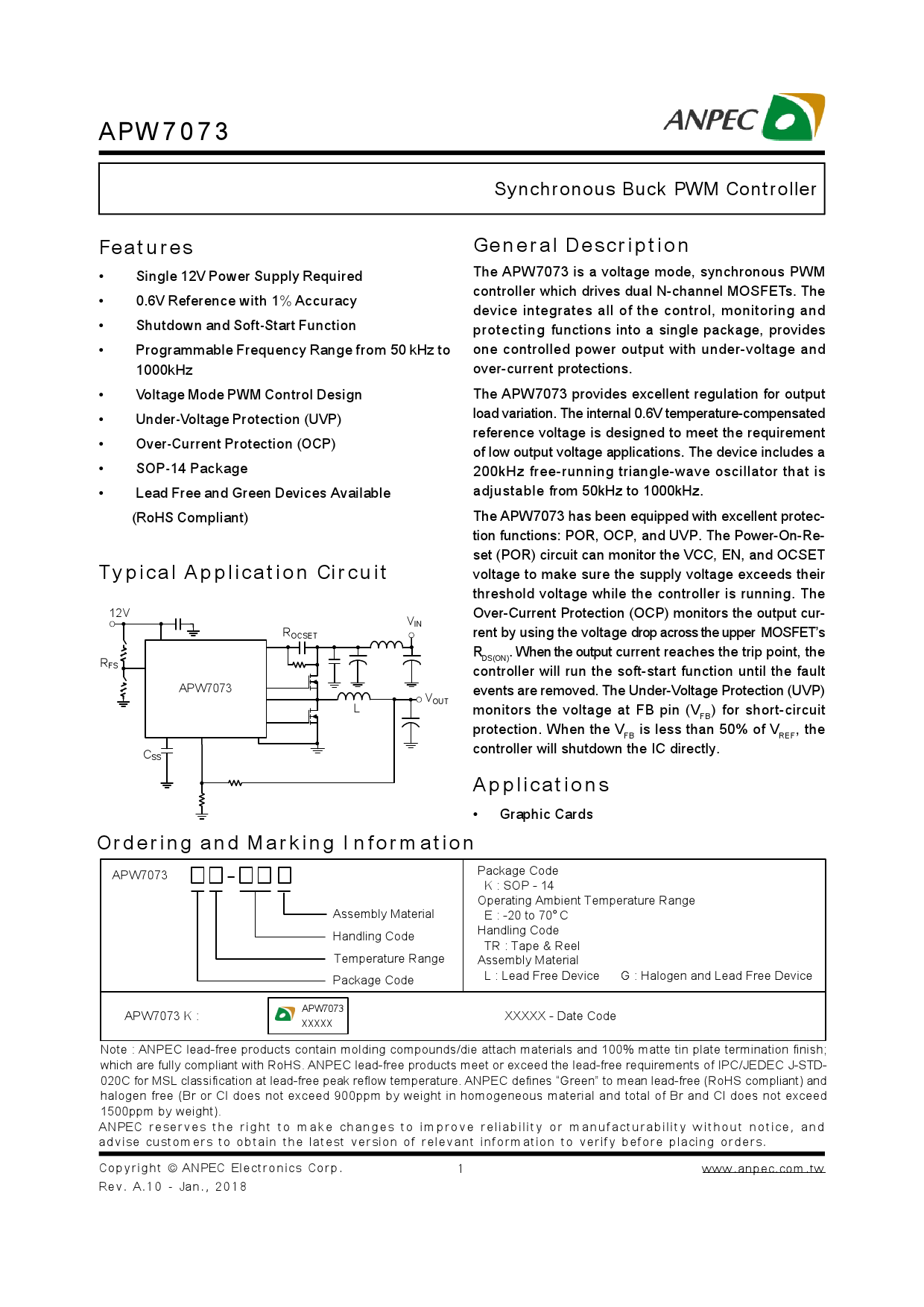 APW7073KE-TRG_（ANPEC(茂达电子)）APW7073KE-TRG中文资料_价格_PDF手册-立创电子商城