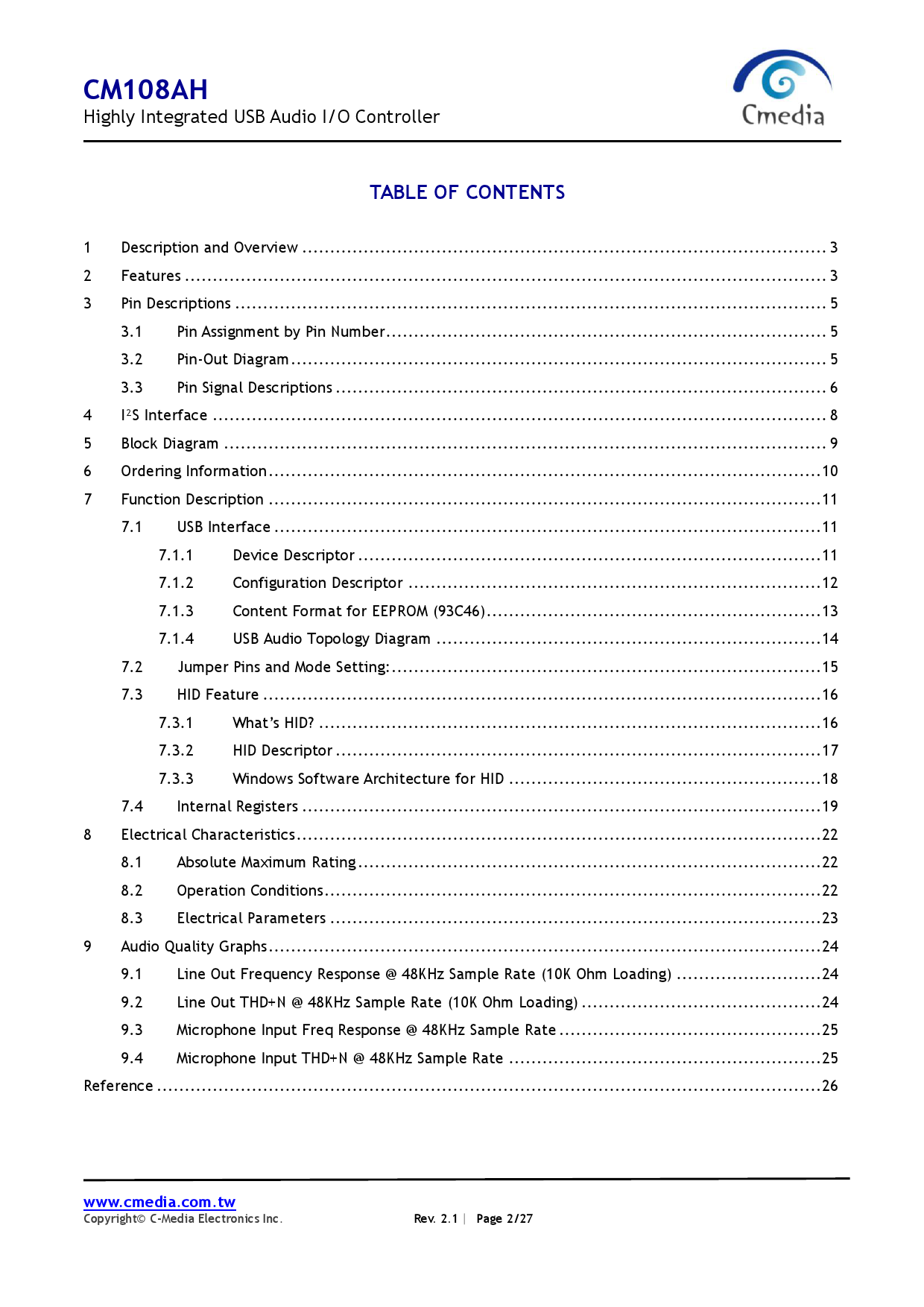 CM108AH_（Cmedia(骅讯)）CM108AH中文资料_价格_PDF手册-立创电子商城