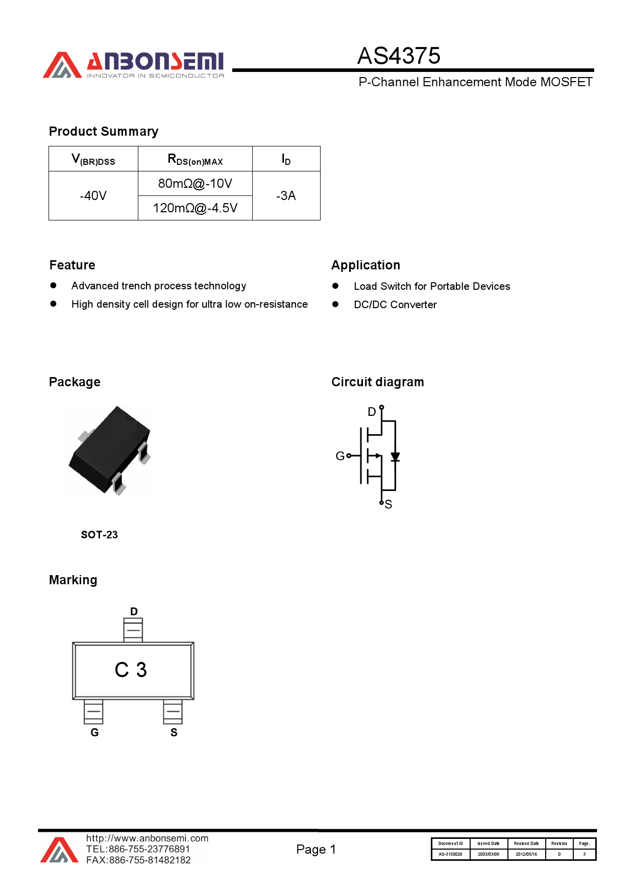AS4375_（AnBon(台湾安邦)）AS4375中文资料_价格_PDF手册-立创电子商城