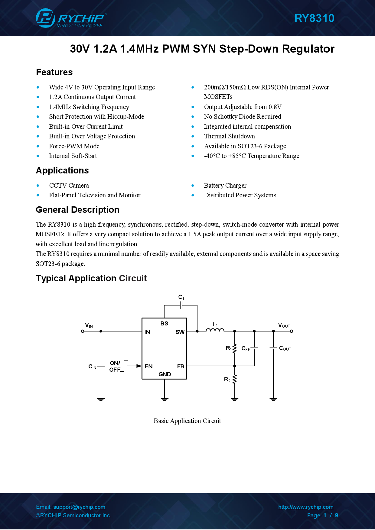 RY8310_（RYCHiP(蕊源)）RY8310中文资料_价格_PDF手册-立创电子商城