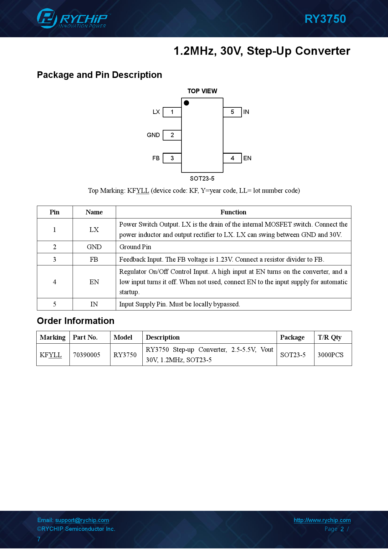 RY3750_（RYCHiP(蕊源)）RY3750中文资料_价格_PDF手册-立创电子商城