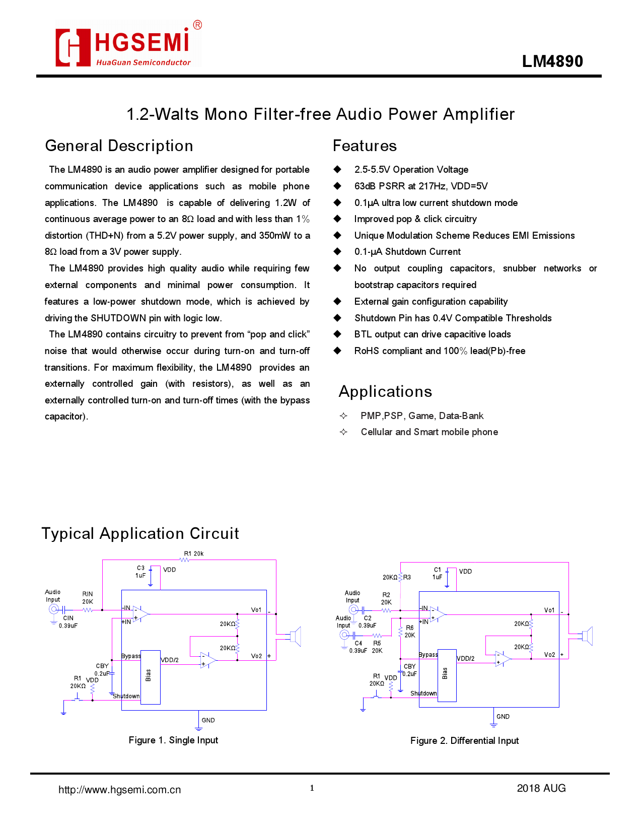 LM4890M/TR_（HGSEMI(华冠)）LM4890M/TR中文资料_价格_PDF手册-立创电子商城