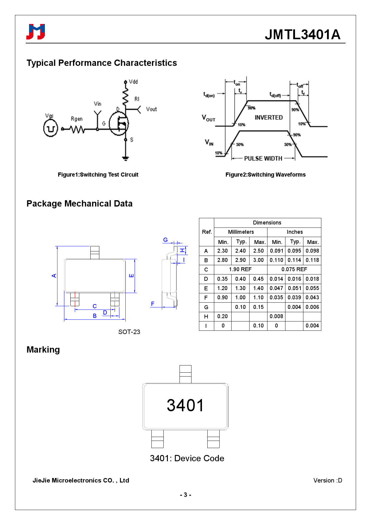 JMTL3401A_（JJW(捷捷微)）JMTL3401A中文资料_价格_PDF手册-立创电子商城