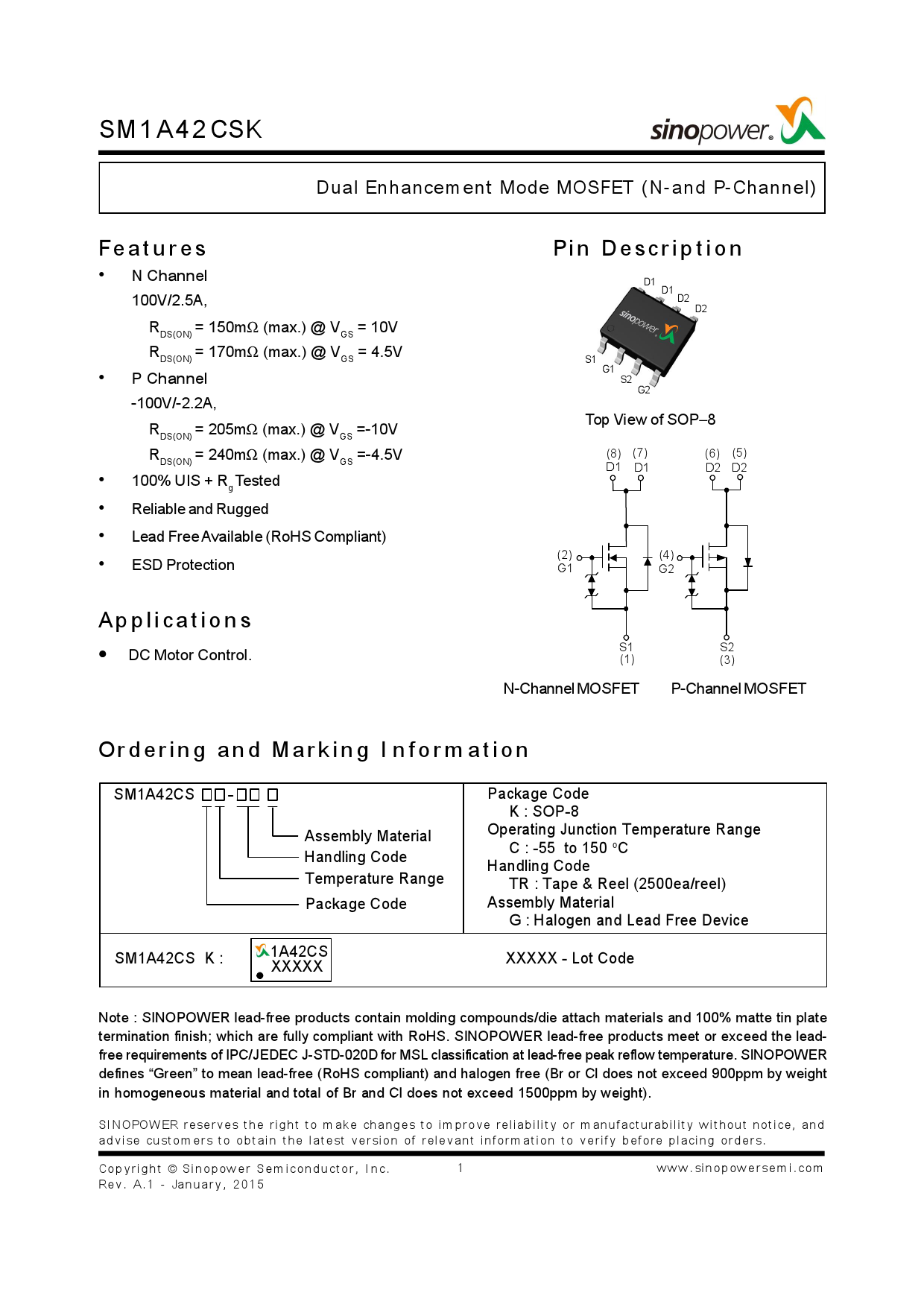 SM1A42CSKC-TRG_（Sinopower(大中)）SM1A42CSKC-TRG中文资料_价格_PDF手册-立创电子商城