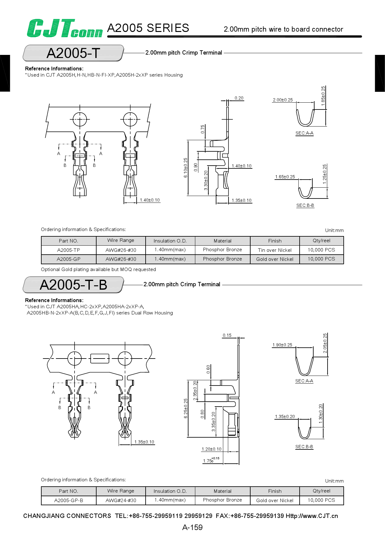 A2005HWV-2x3P_（CJT(长江连接器)）A2005HWV-2x3P中文资料_价格_PDF手册-立创电子商城