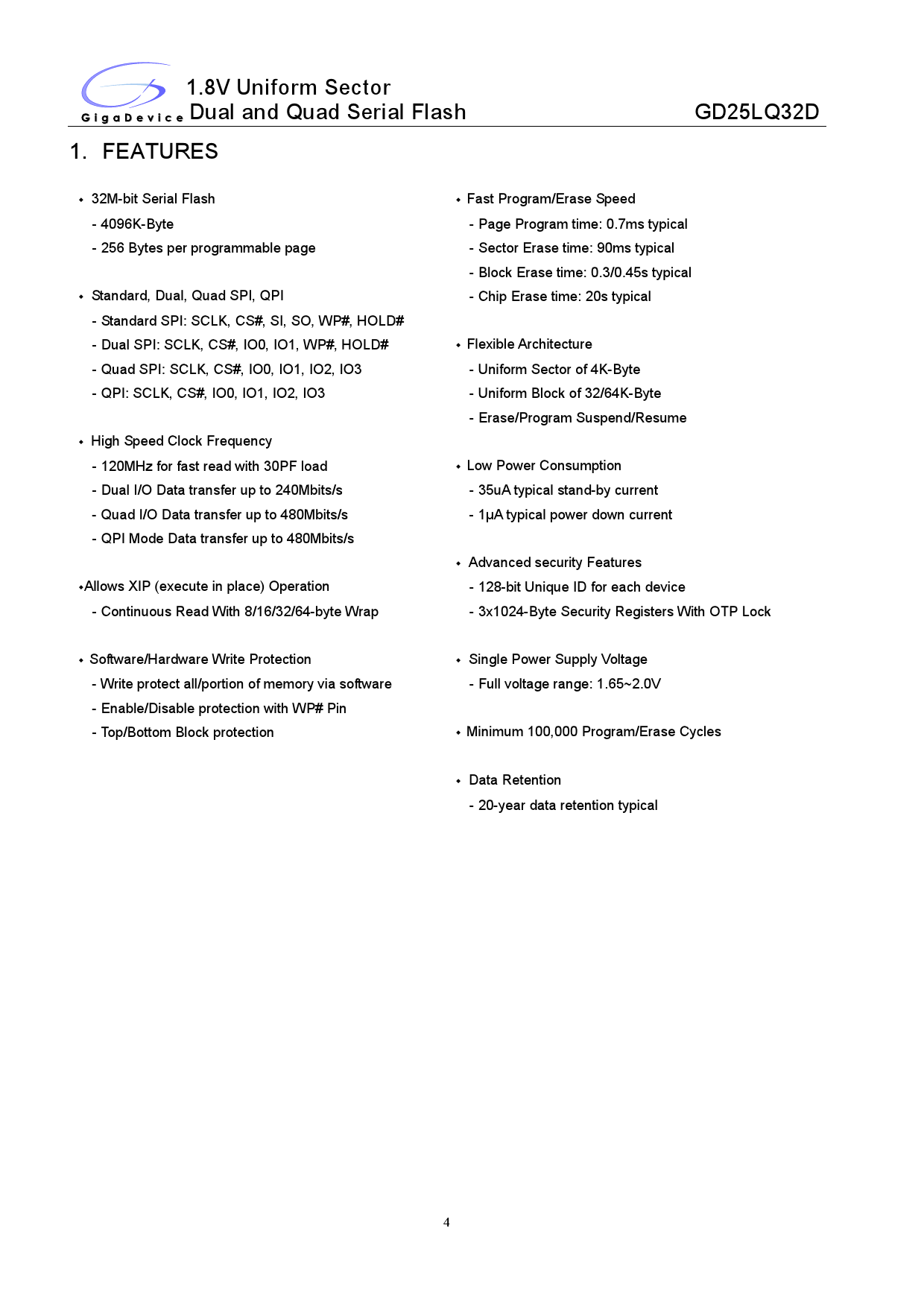 GD25LQ32DSIGR_（GigaDevice(兆易创新)）GD25LQ32DSIGR中文资料_价格_PDF手册-立创电子商城