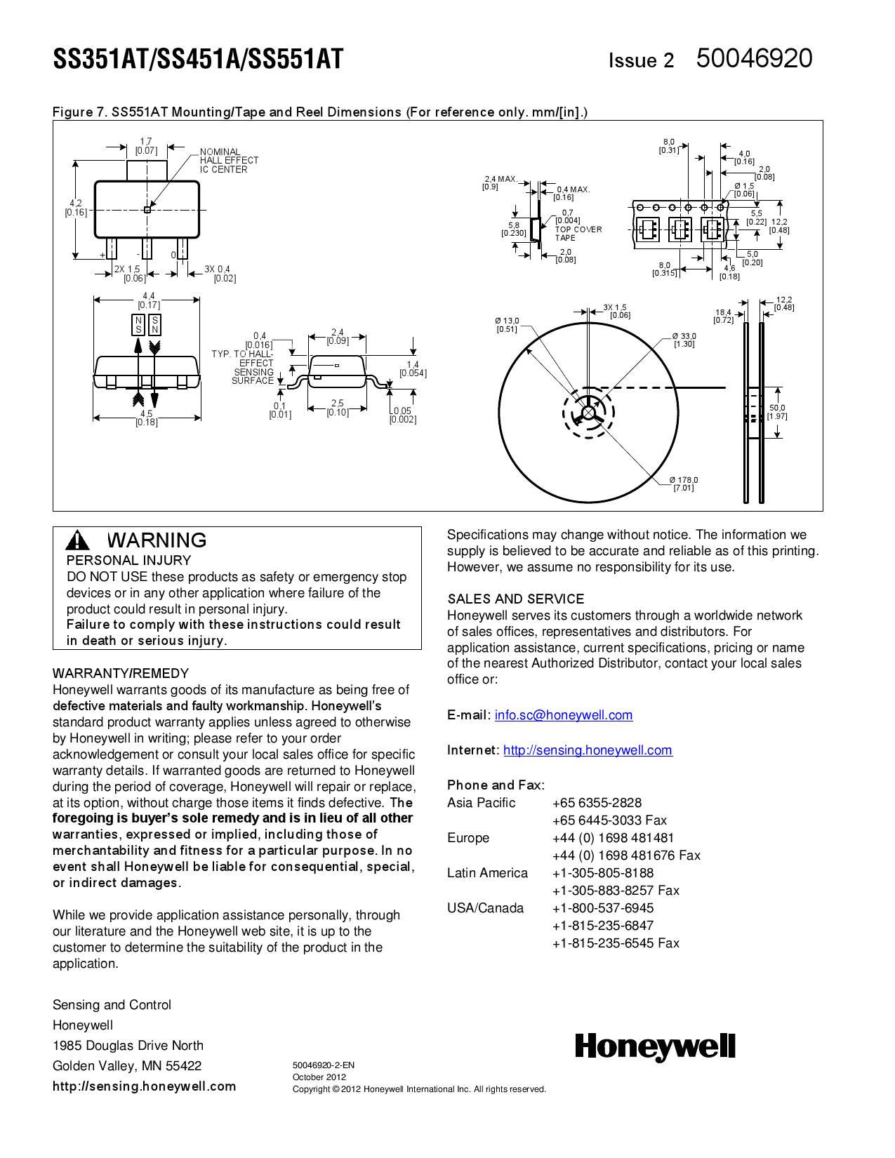 SS451A_（Honeywell(霍尼韦尔)）SS451A中文资料_价格_PDF手册-立创电子商城