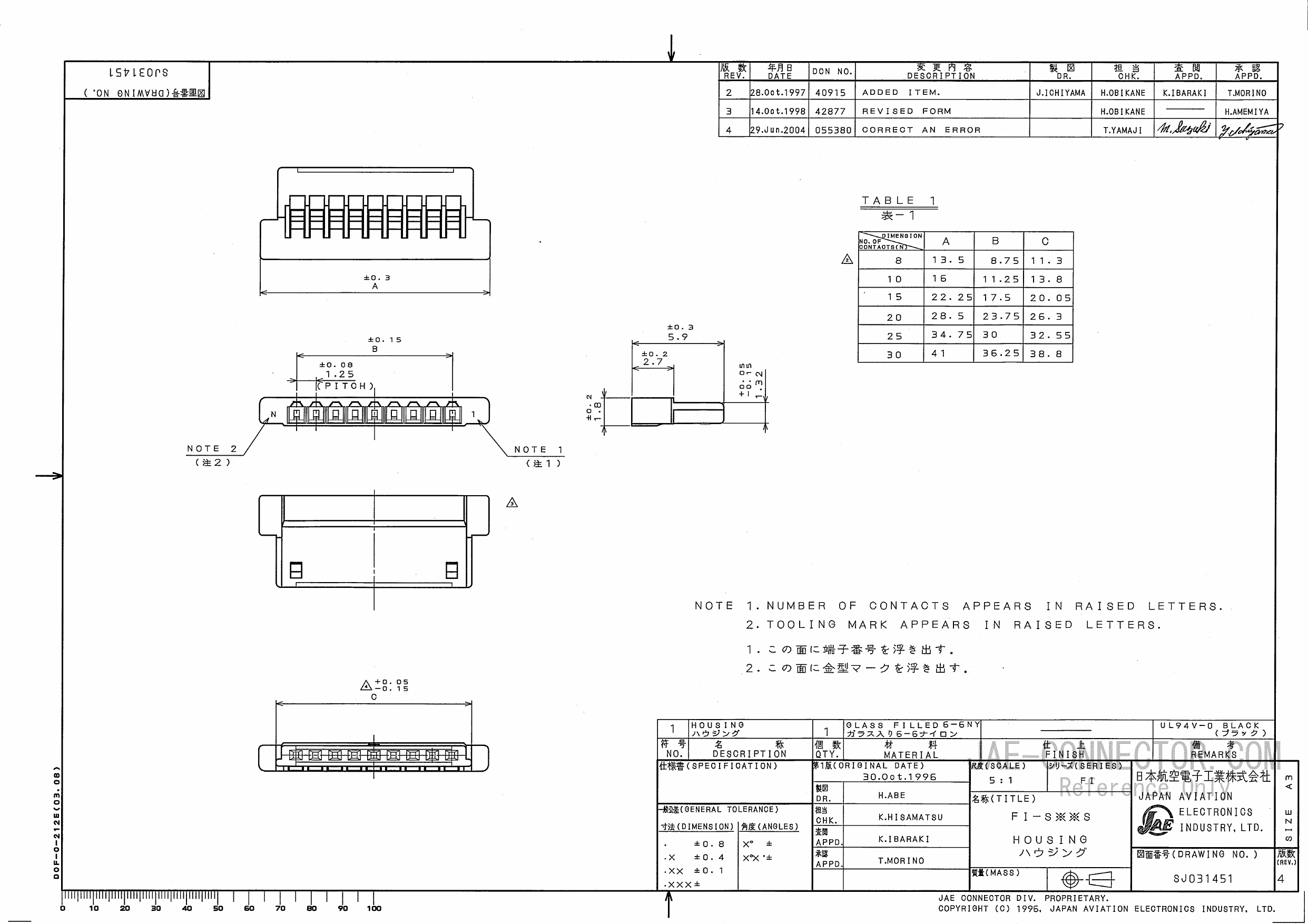 FI-S20S_（JAE(日本航空电子)）FI-S20S中文资料_价格_PDF手册-立创电子商城