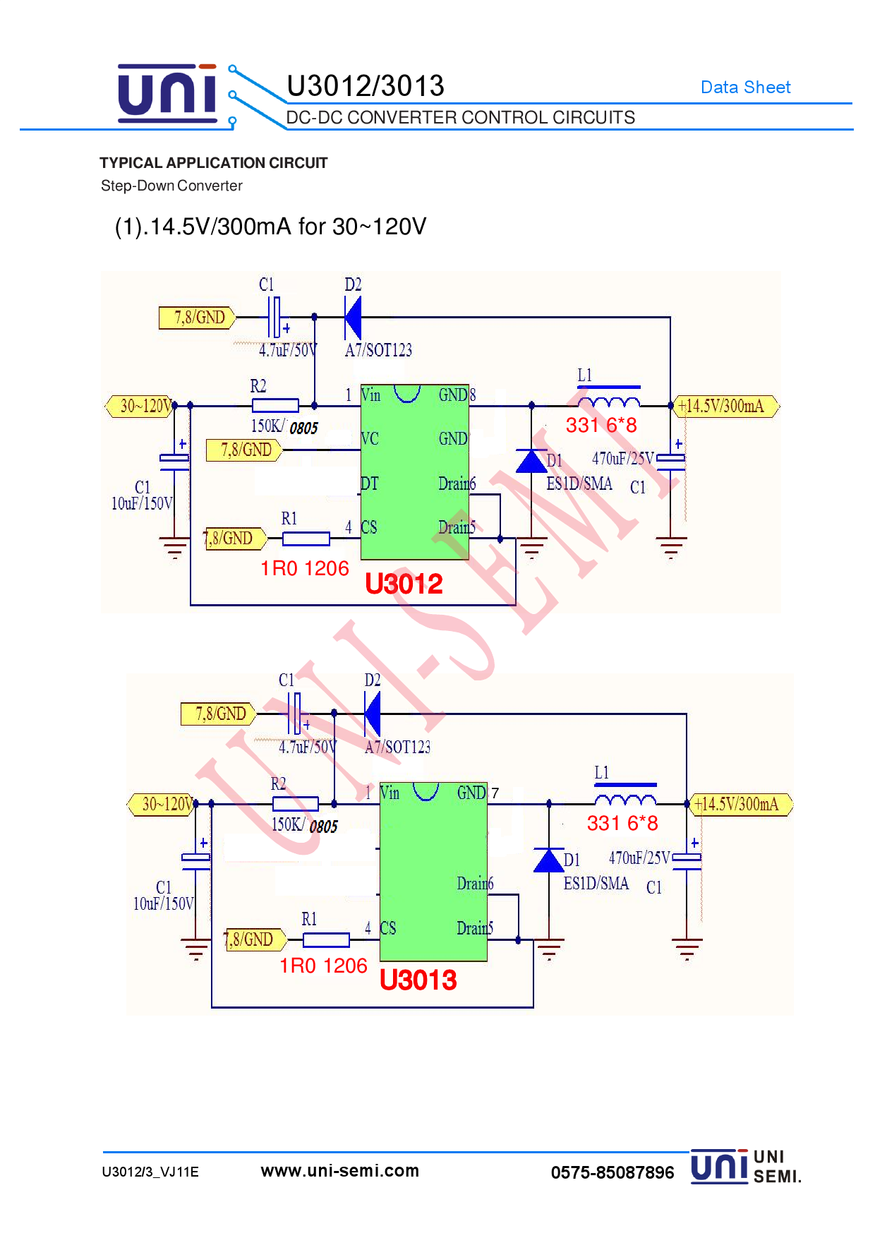 U3012_（UNI-SEMI(宇力半导体)）U3012中文资料_价格_PDF手册-立创电子商城