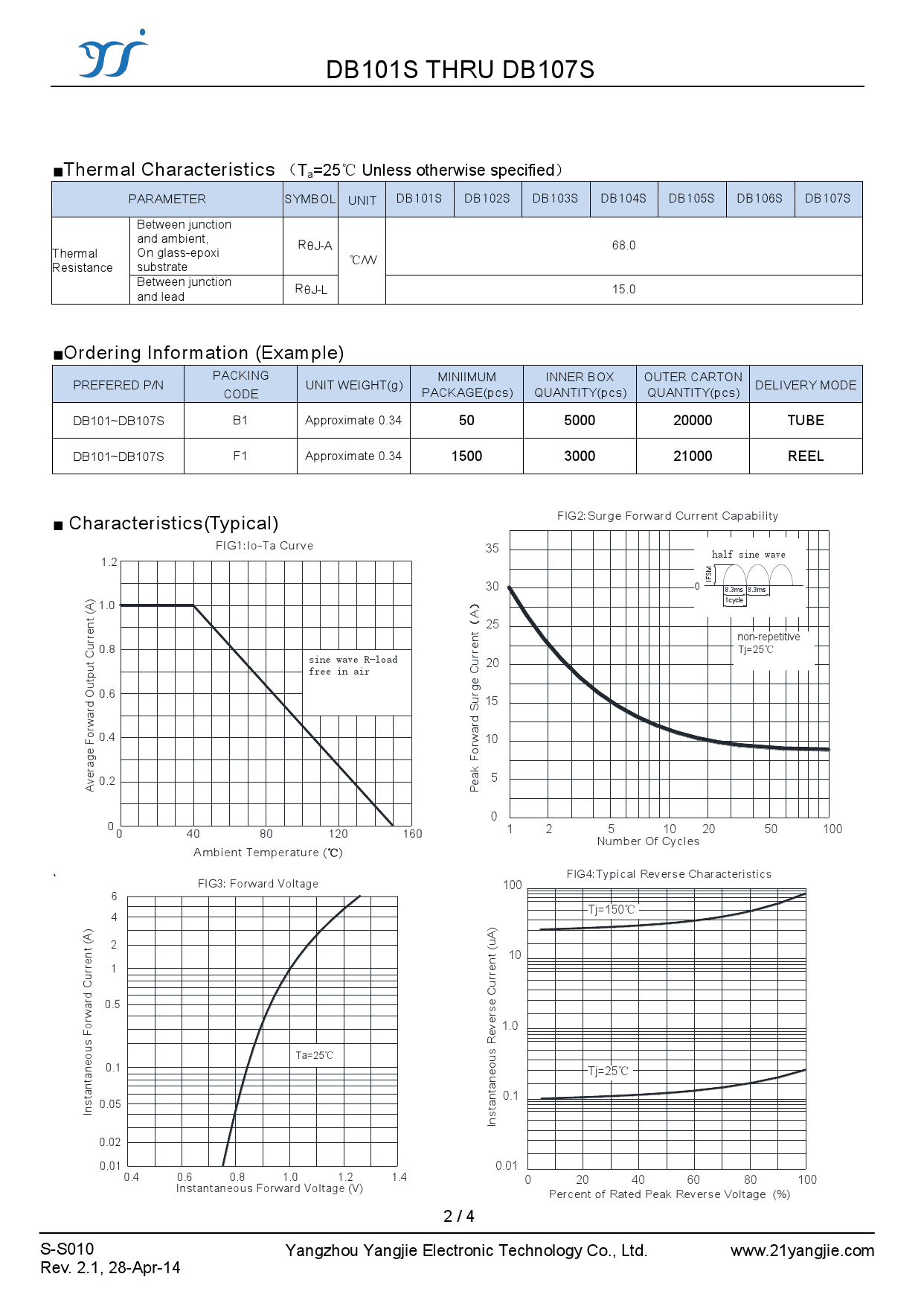DB107S-F1-0000HF_（YANGJIE(扬杰)）DB107S-F1-0000HF中文资料_价格_PDF手册-立创电子商城
